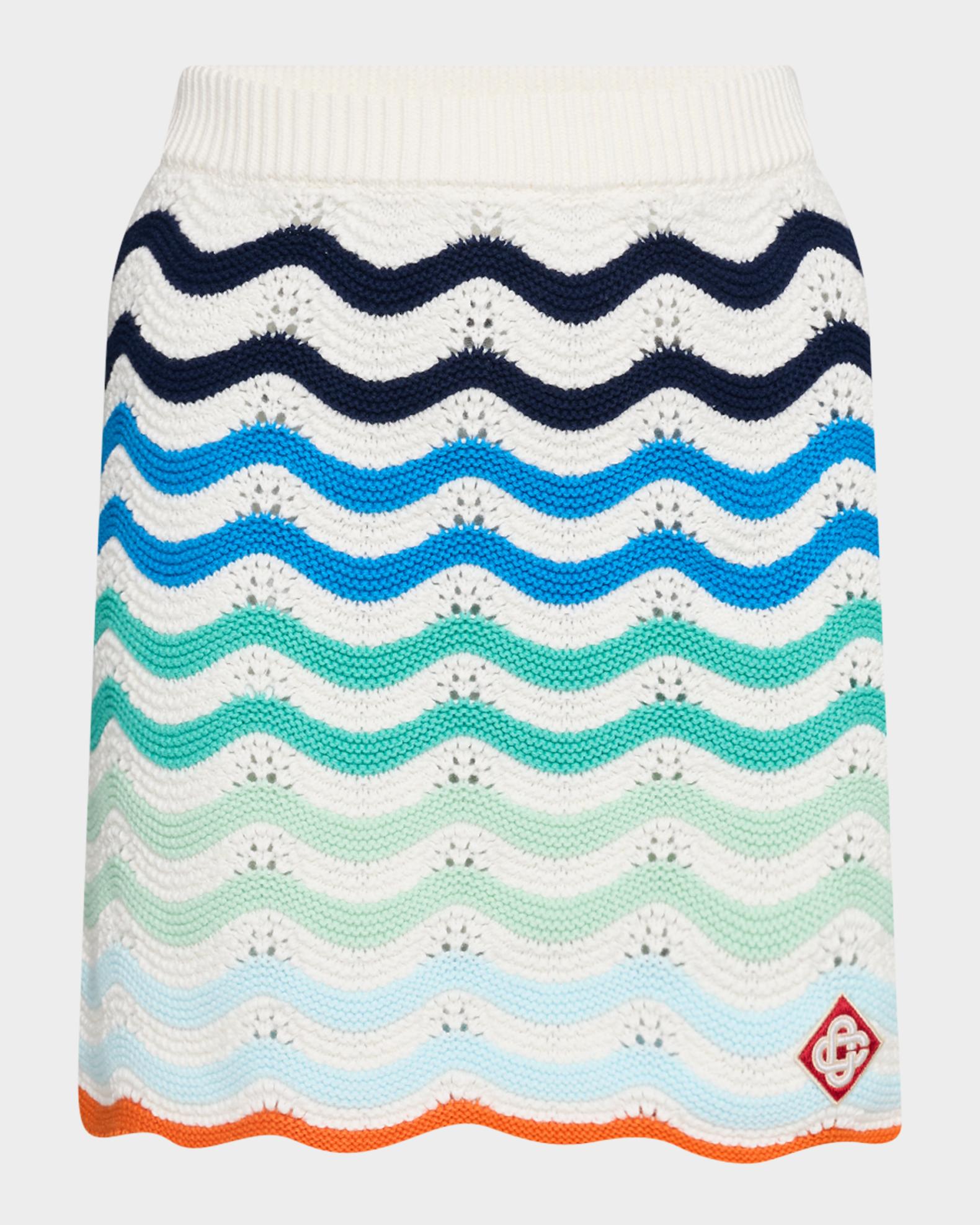 CASABLANCA Wavy Crochet Knit Mini Skirt | Neiman Marcus
