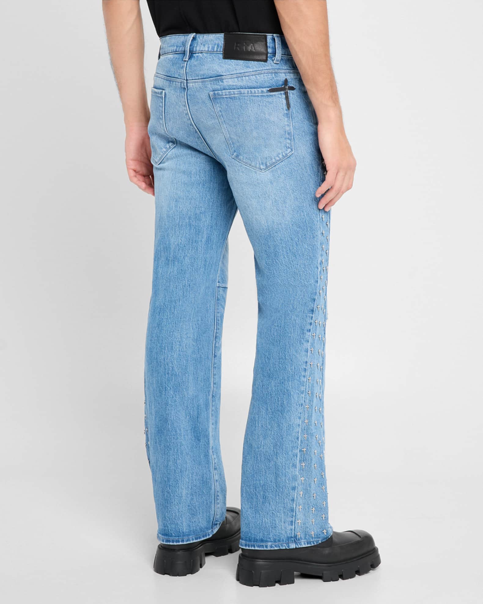 RTA Men's Zed Cross Panel Jeans | Neiman Marcus