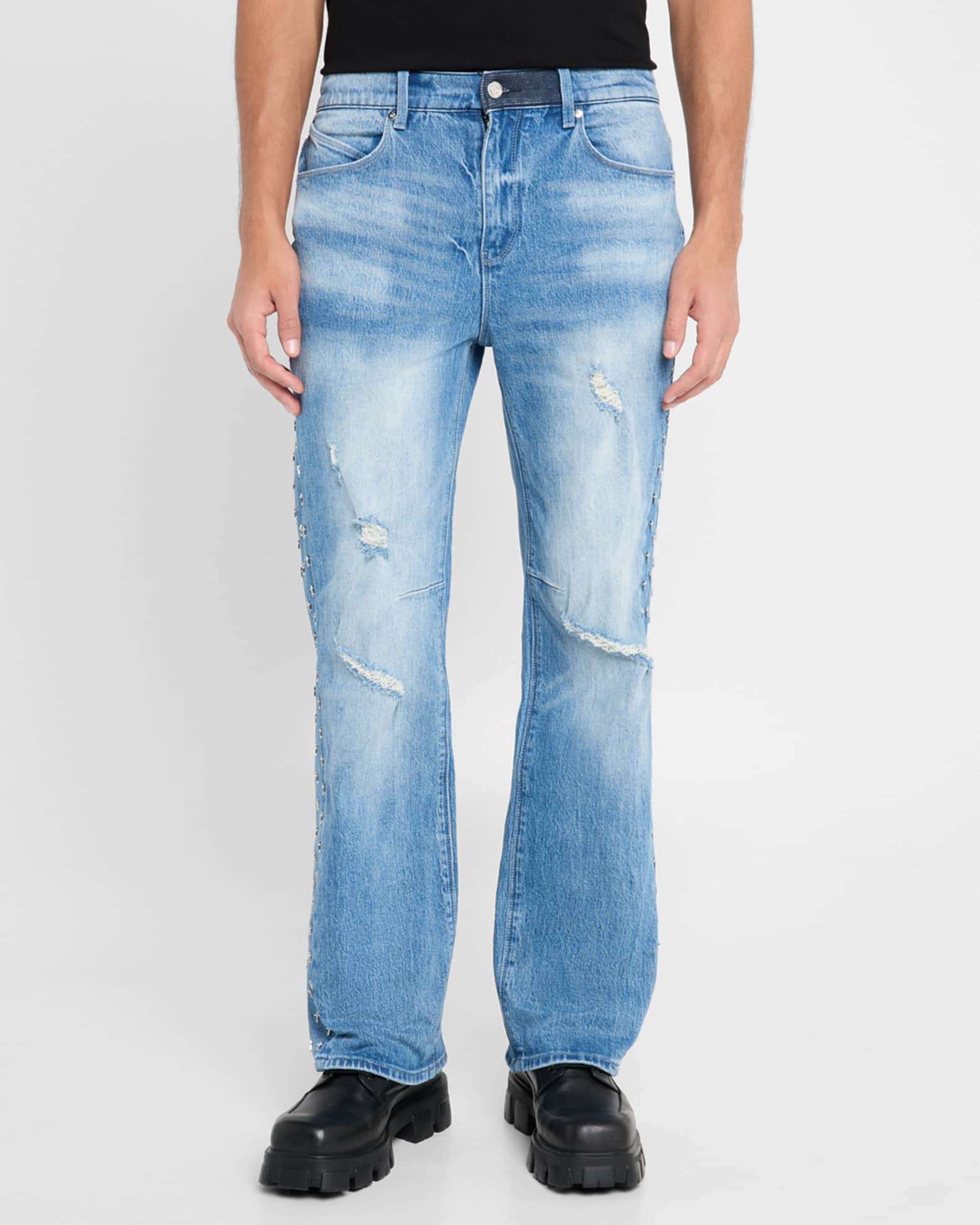 RTA Men's Zed Cross Panel Jeans | Neiman Marcus