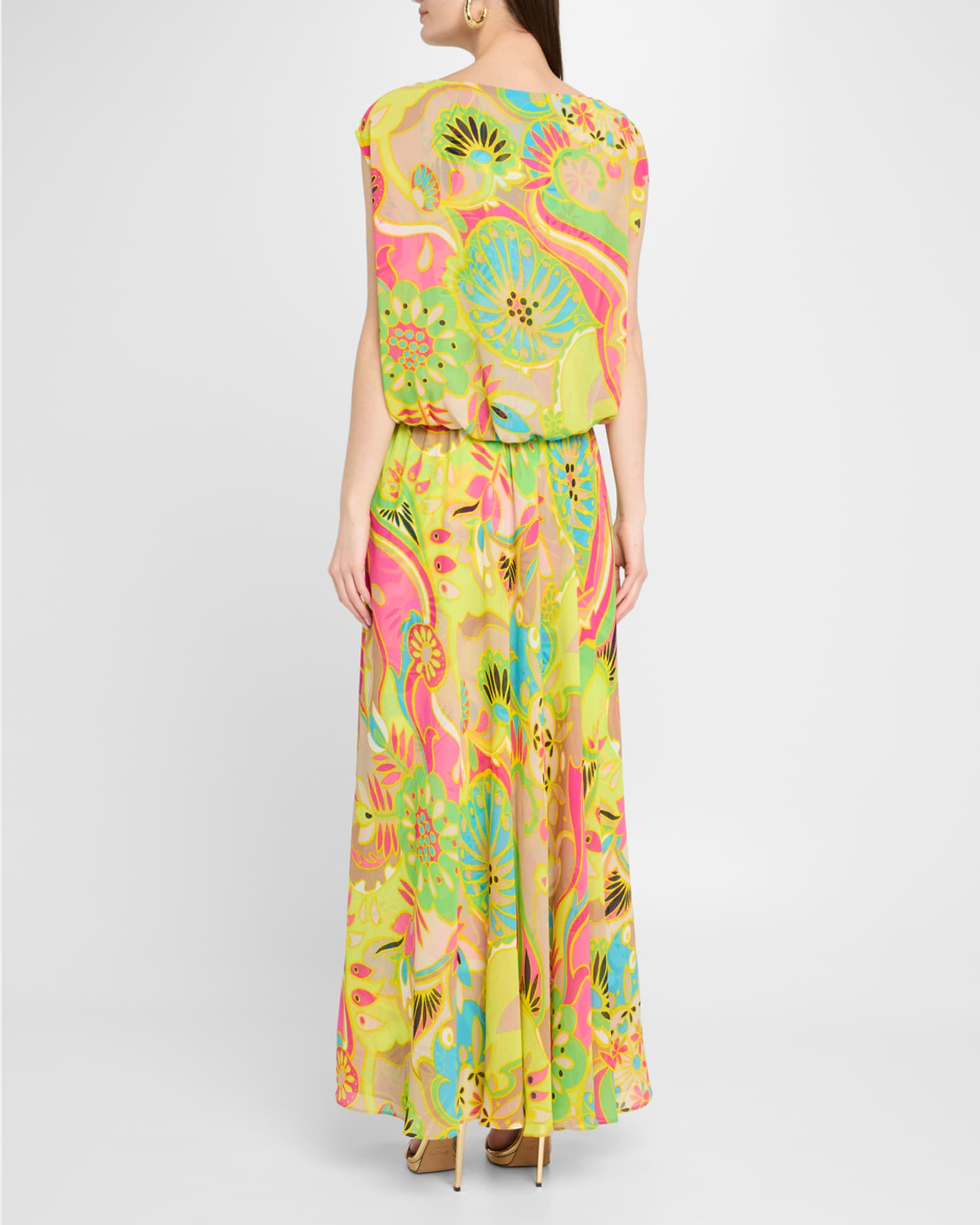 Trina Turk Vantage Floral-Print Georgette Maxi Dress | Neiman Marcus