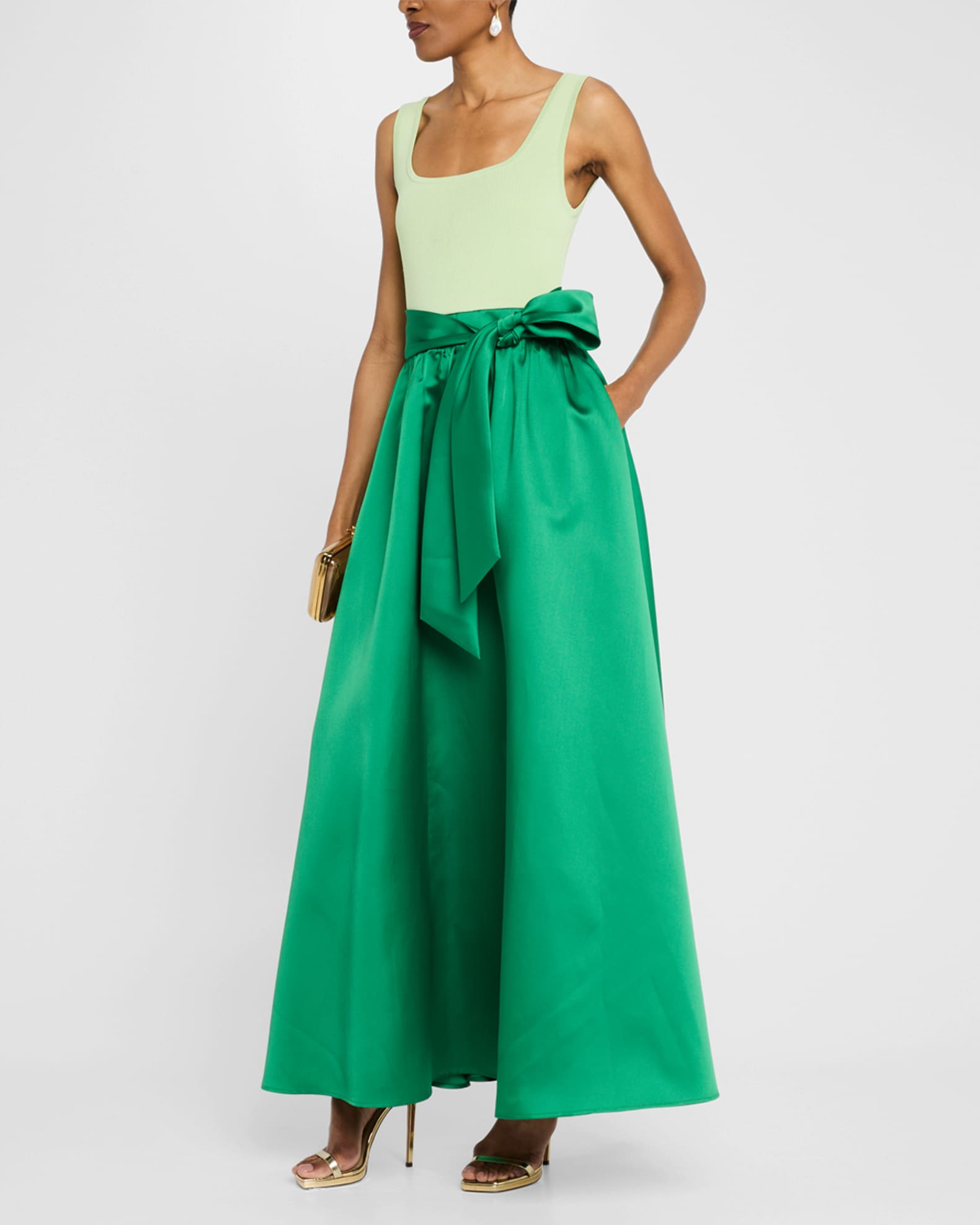 Mercer Two-Tone Mixed Media Gown | Neiman Marcus