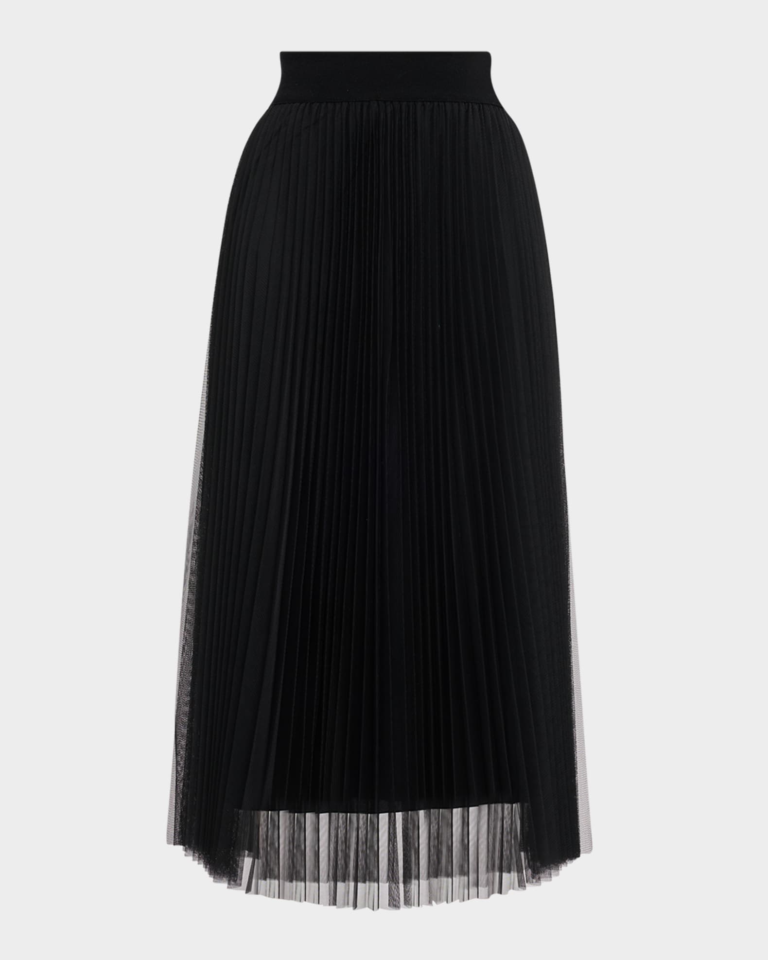 FABIANA FILIPPI Pleated Tulle A-Line Midi Skirt | Neiman Marcus