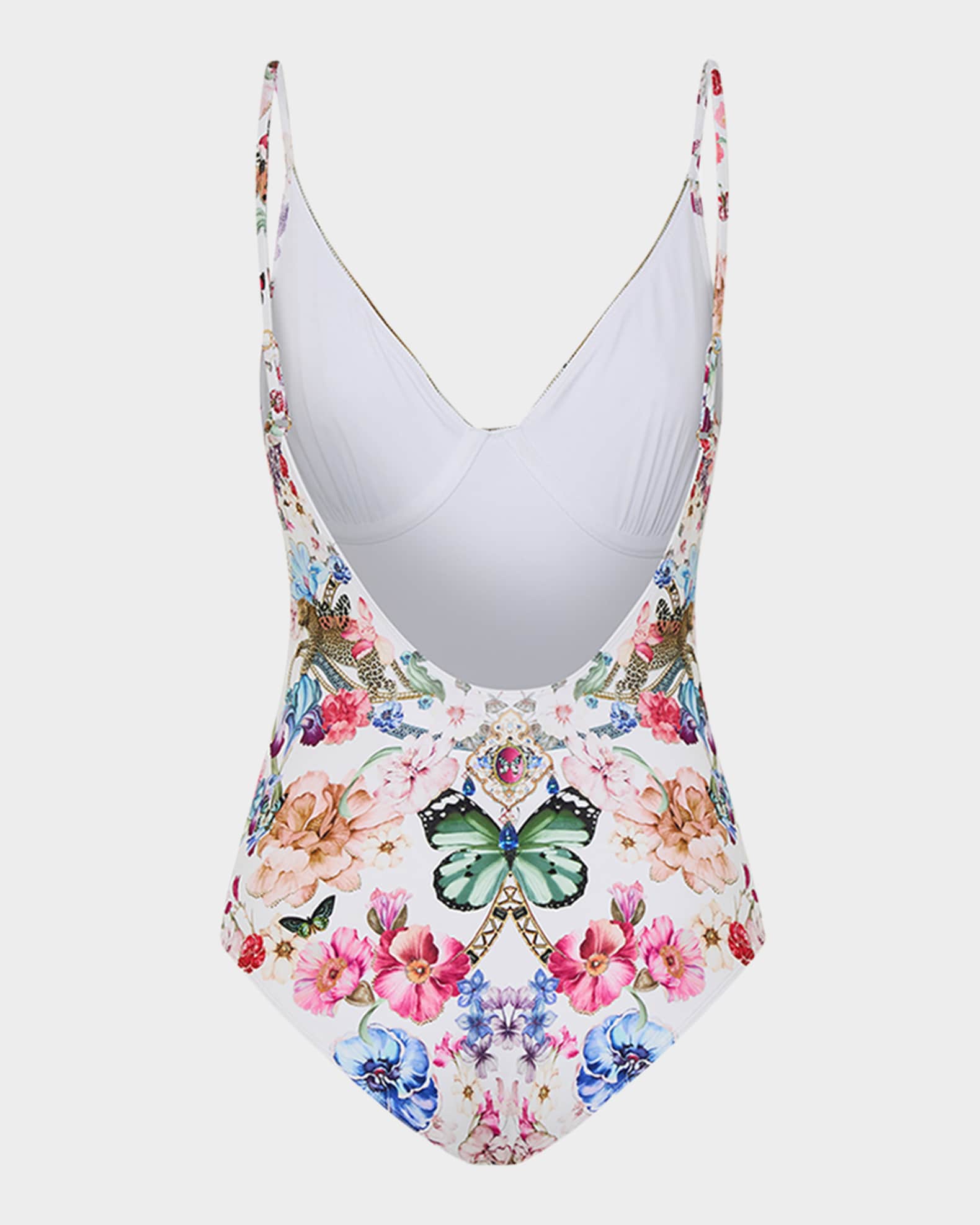 Camilla Monserrate Magic Wire V-Neck One-Piece Swimsuit | Neiman Marcus