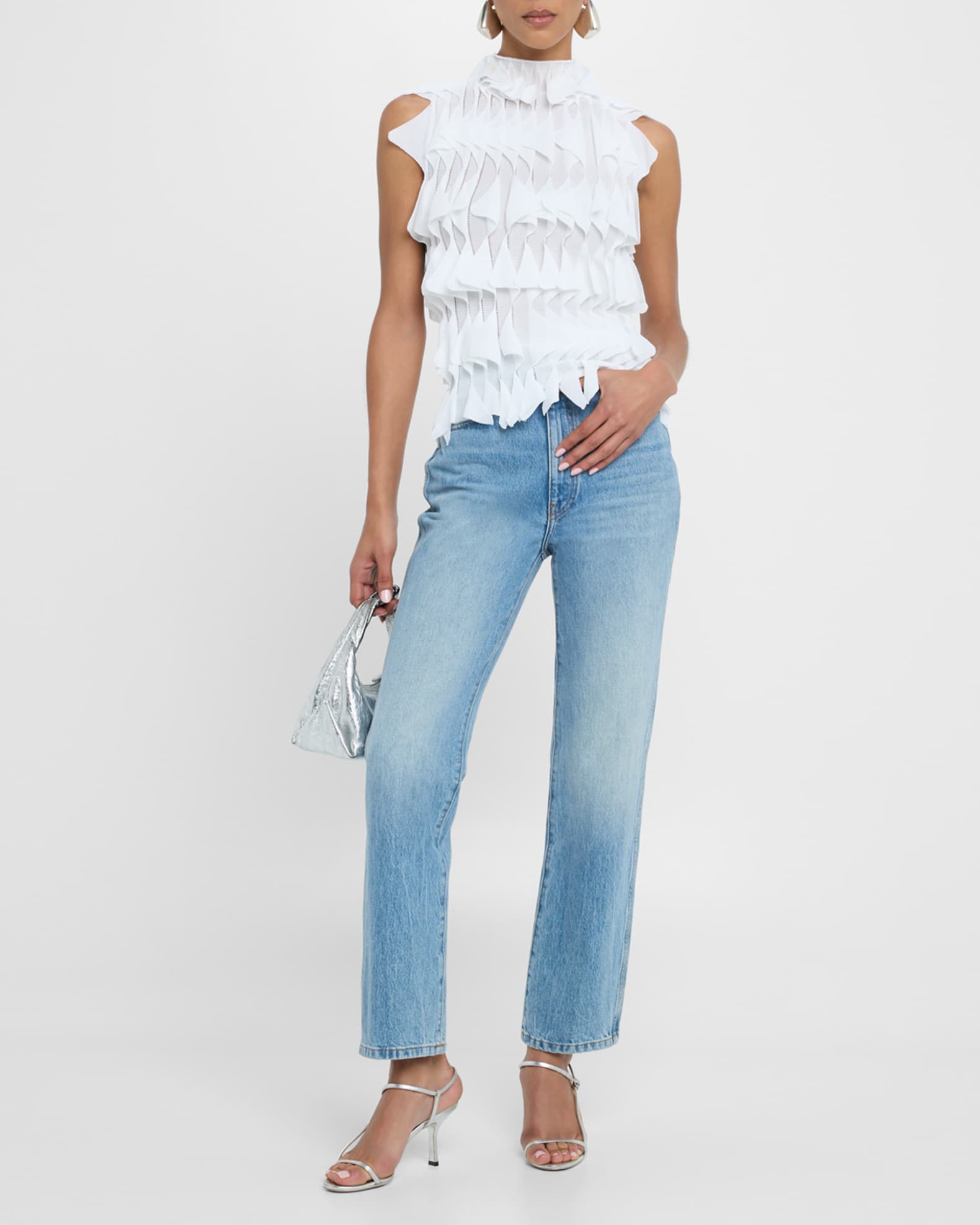 Missoni Wavy Ruffle Sleeveless Top | Neiman Marcus