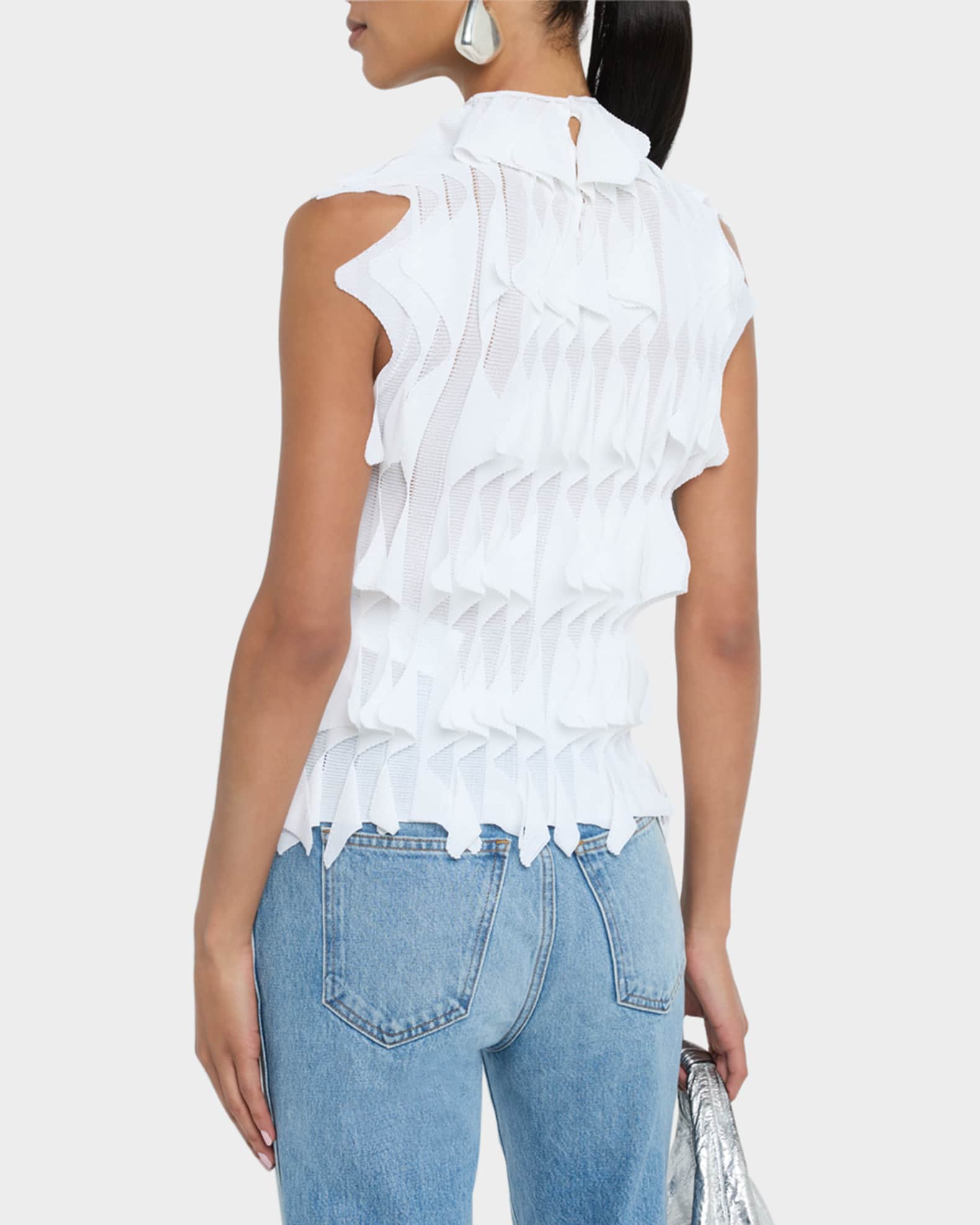Missoni Wavy Ruffle Sleeveless Top | Neiman Marcus