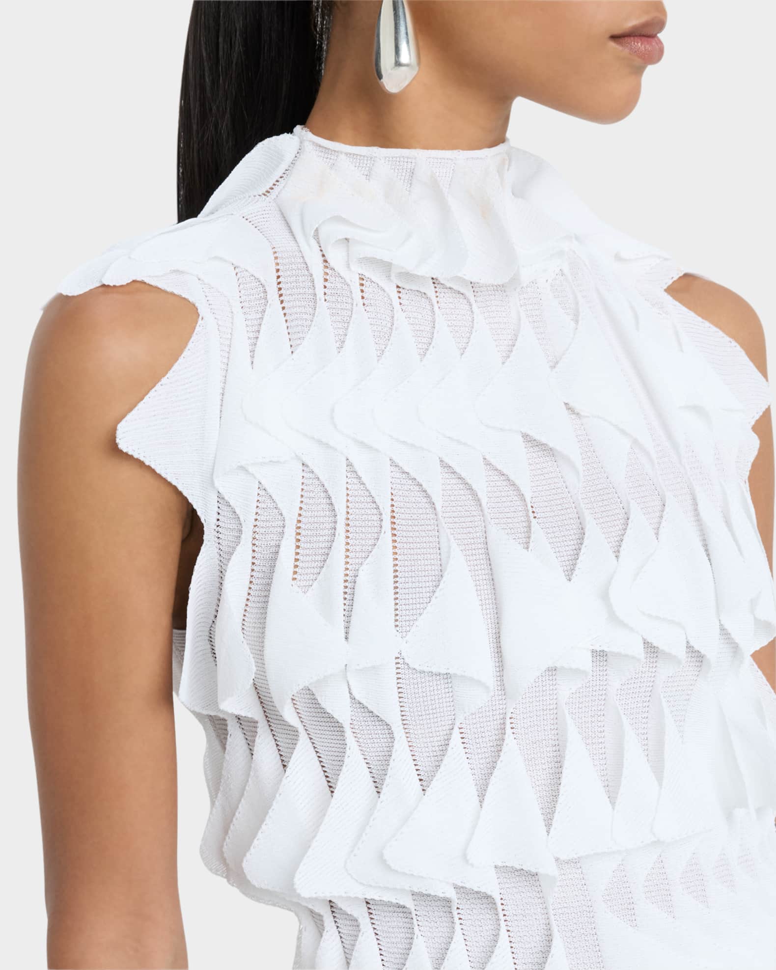 Missoni Wavy Ruffle Sleeveless Top | Neiman Marcus