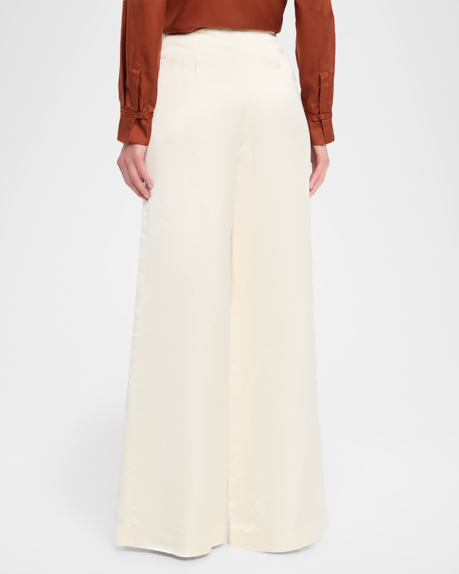 Ralph Lauren Collection Daria Satin Wide-Leg Pants | Neiman Marcus