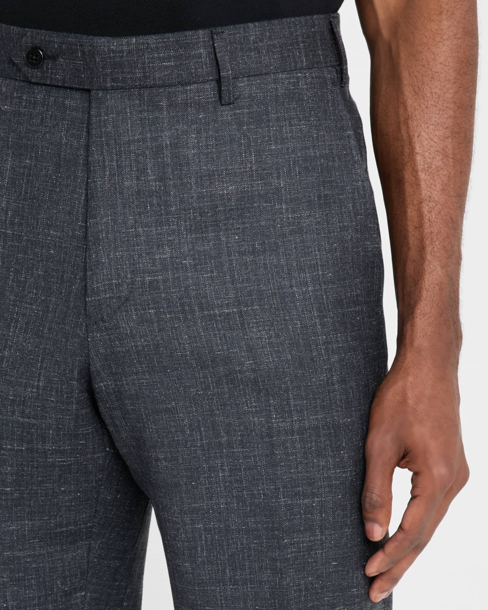 Zanella Men's Devon Wool and Silk Flat-Front Pants | Neiman Marcus