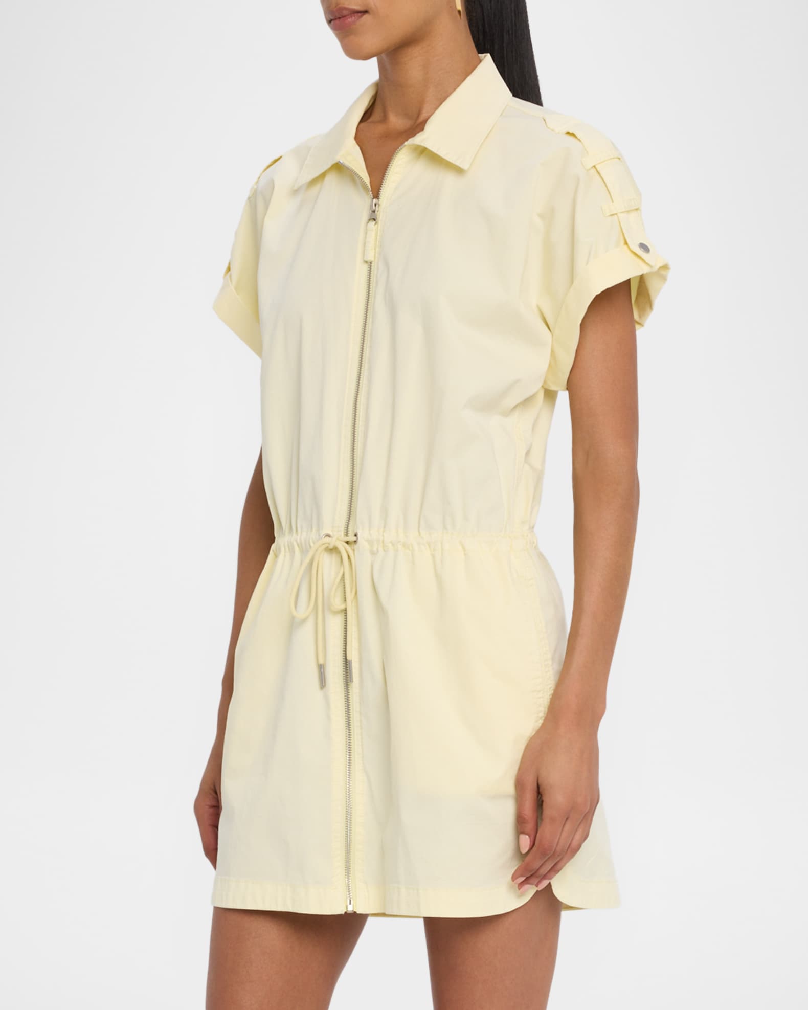 PISTOLA Meg Short-Sleeve Zip-Front Shirtdress | Neiman Marcus