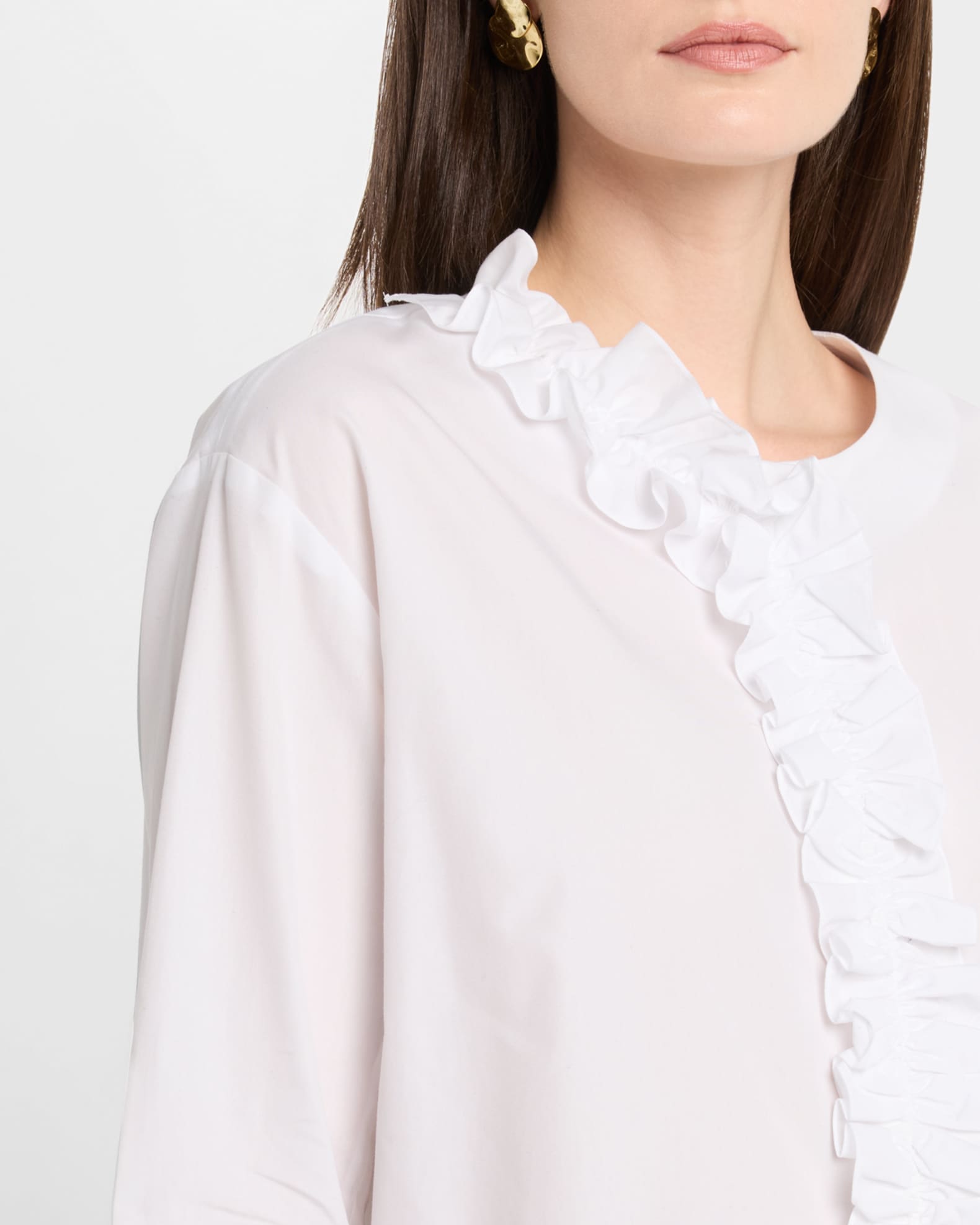 Max Mara Musa Ruffle Pleated Peplum Top | Neiman Marcus