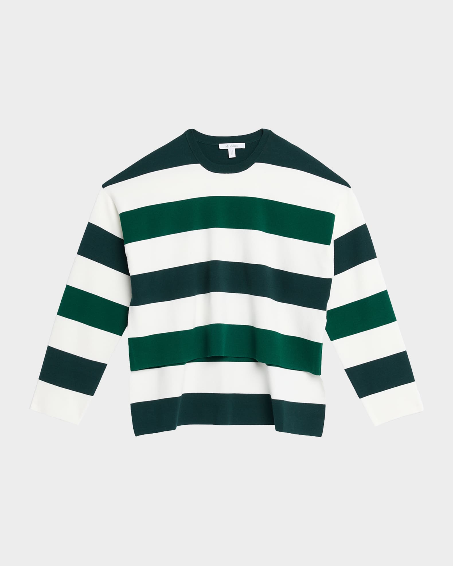 Max Mara Jesone Striped Crewneck Crop Sweater | Neiman Marcus