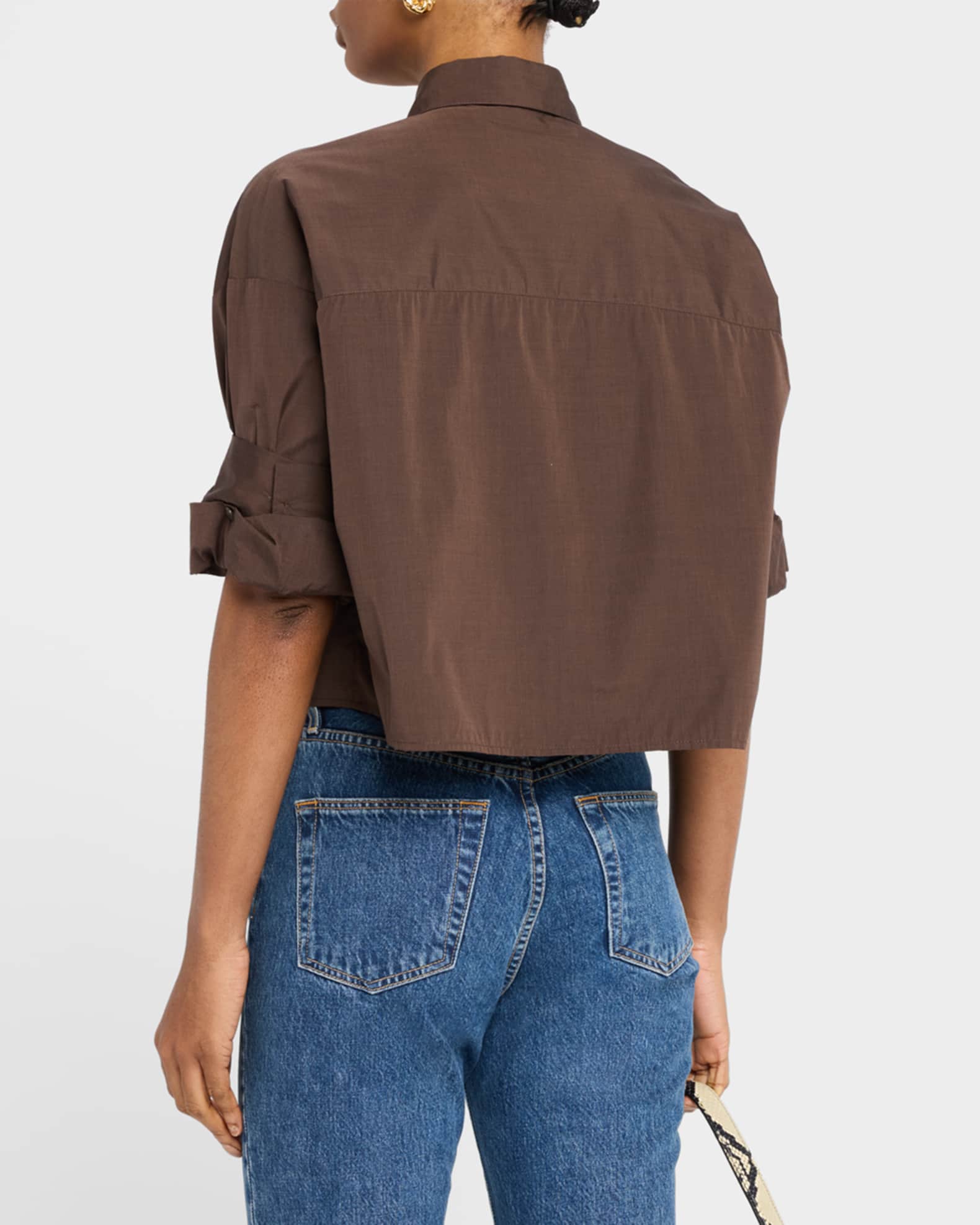 TWP Next Ex Cropped Button-Front Shirt | Neiman Marcus