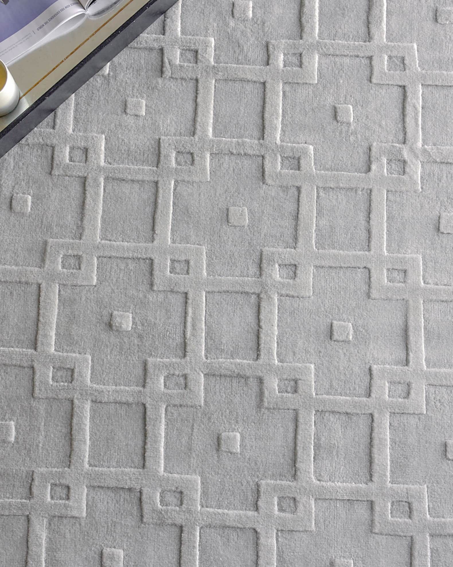 Camora Hand-Loomed Light Silver Rug Collection | Neiman Marcus