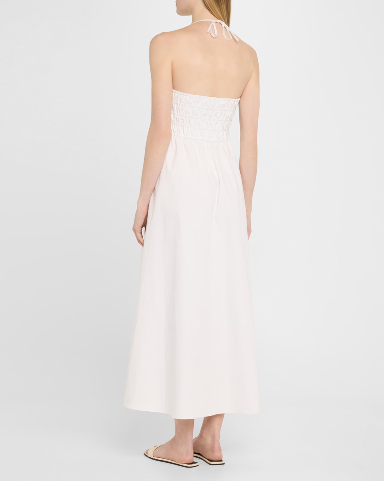 Solid and Striped The Lolita Cotton Halter Midi Dress | Neiman Marcus