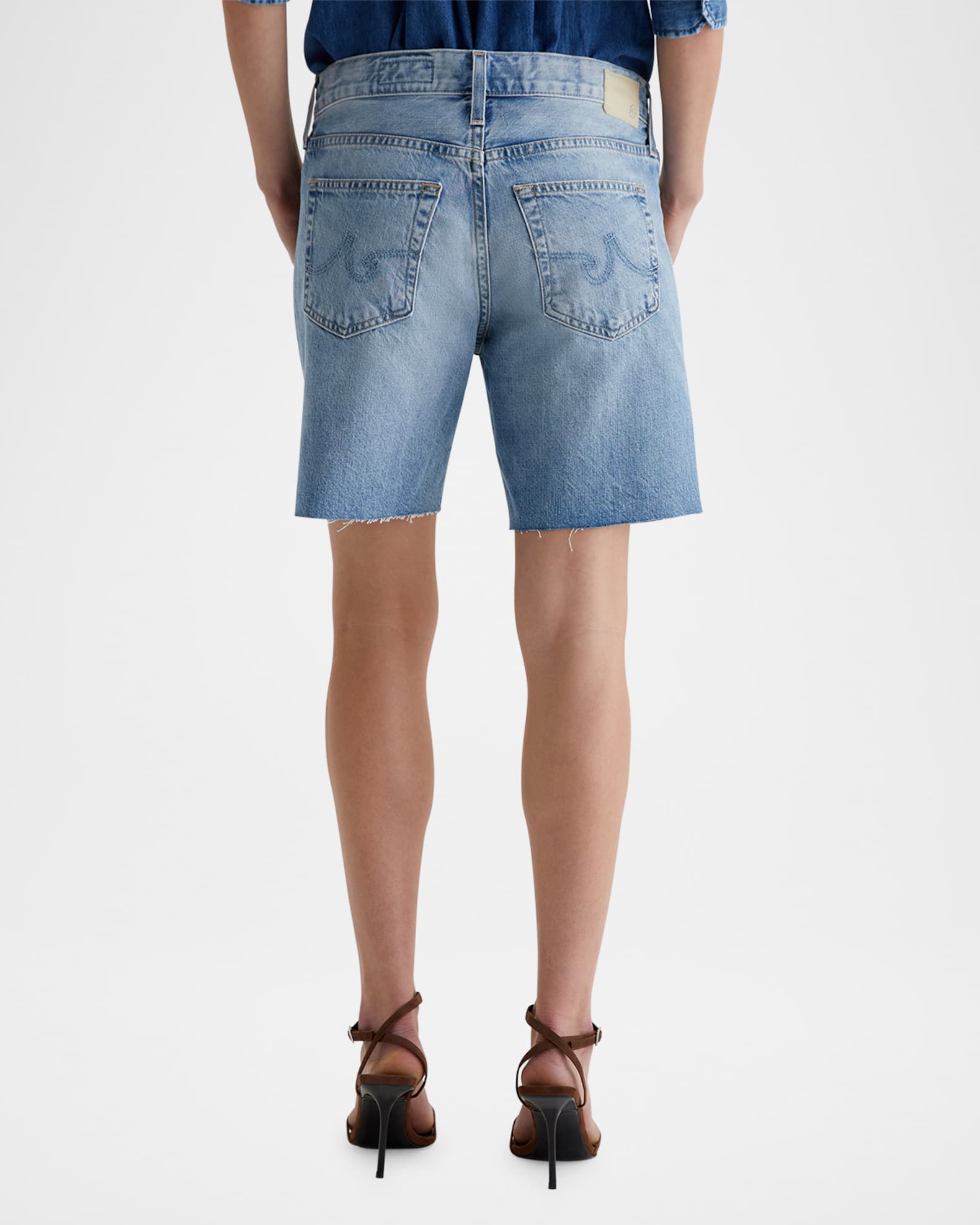AG Jeans Ex-Boyfriend Slouchy Denim Shorts | Neiman Marcus