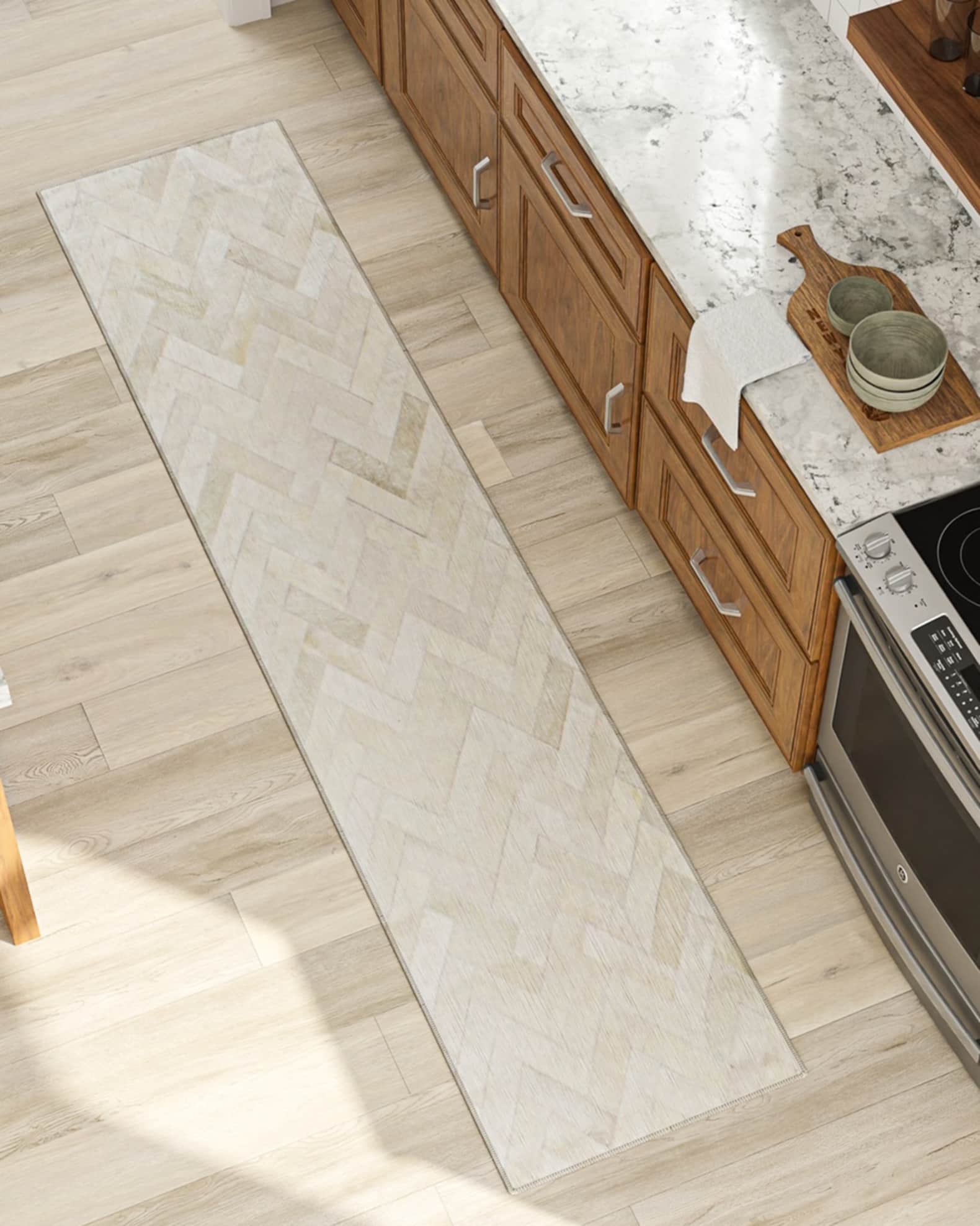 Quentin Hand-Stitched Hair on Hide Runner, 3' x 8' | Neiman Marcus