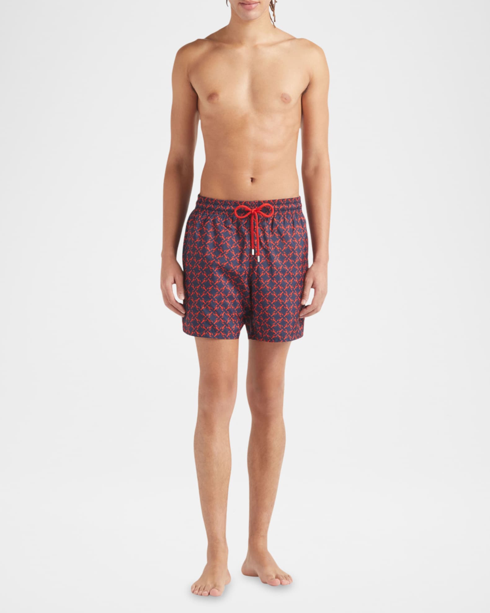 Vilebrequin Men's Micro Lobster-Print Swim Shorts | Neiman Marcus
