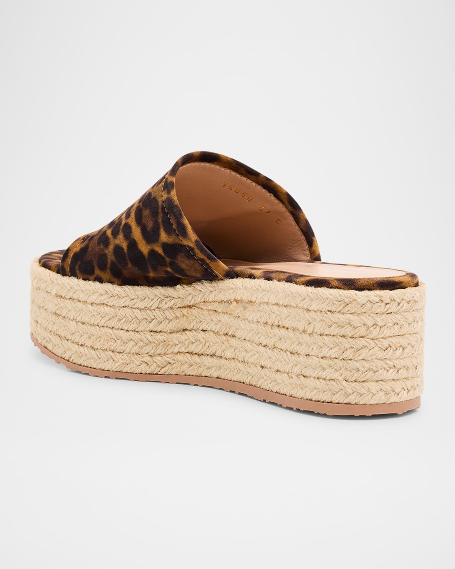 Gianvito Rossi Leopard Slide Flatform Espadrilles | Neiman Marcus