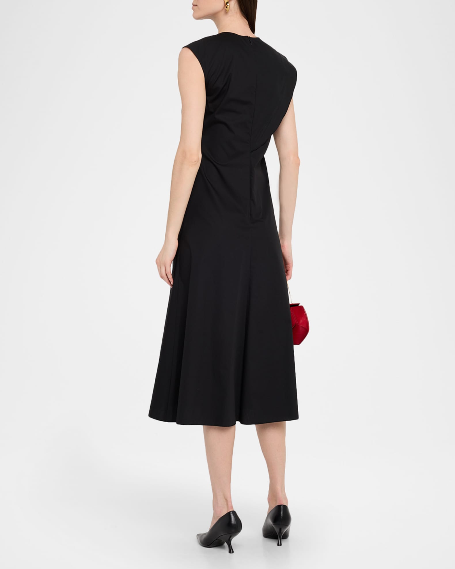 Mantu Sleeveless Ruffle Cotton Midi Dress | Neiman Marcus
