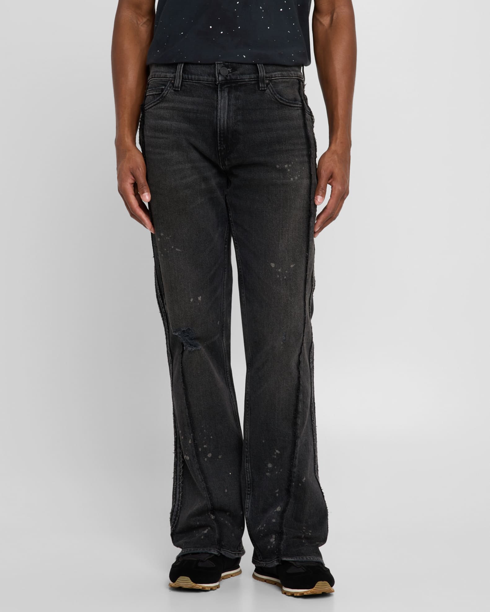 Hudson Men's Walker Reconstructed Kick Flare Jeans | Neiman Marcus