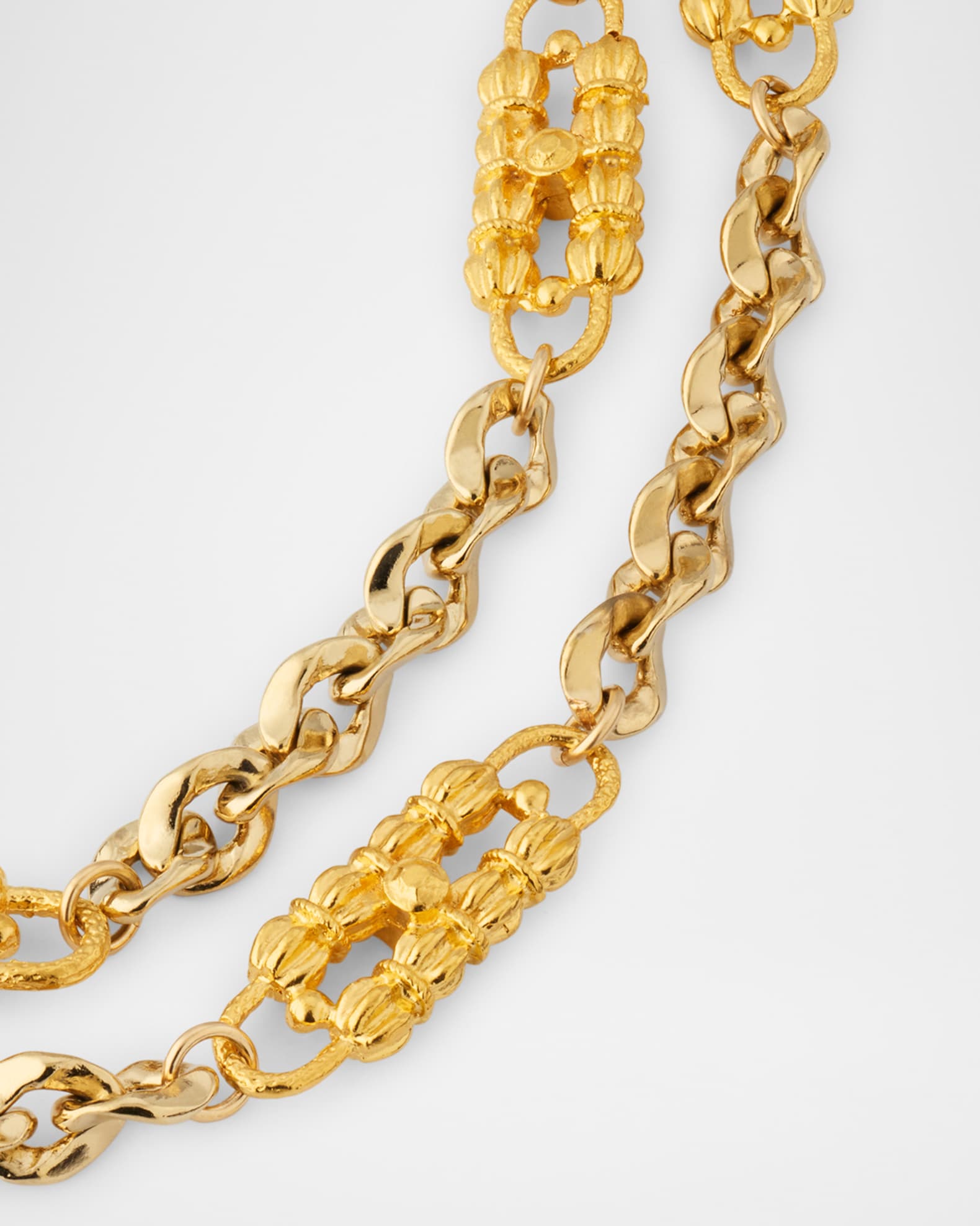 Devon Leigh Double Strand Link Accent Chain Necklace | Neiman Marcus