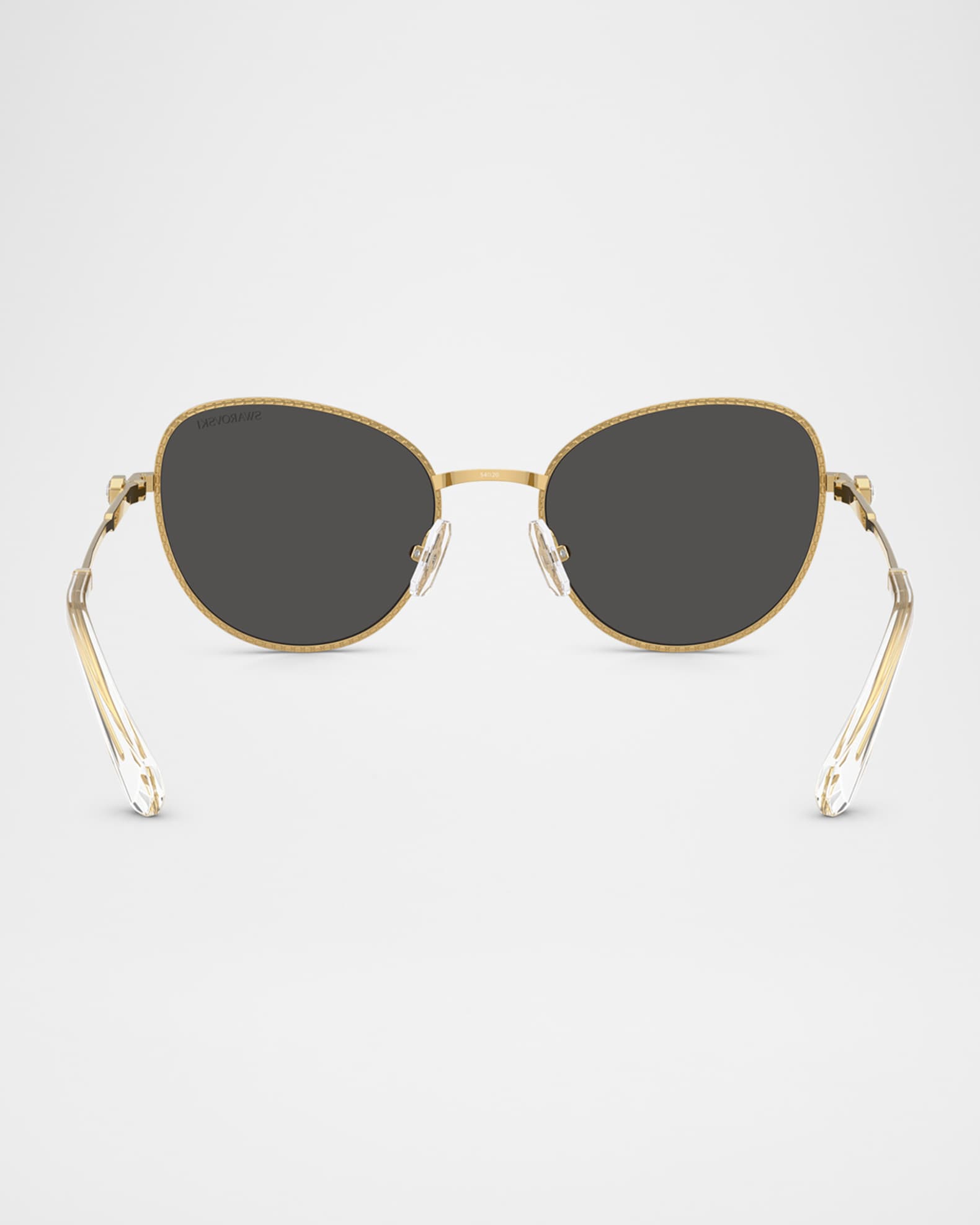 SWAROVSKI SK7032 Crystal Metal Round Sunglasses | Neiman Marcus