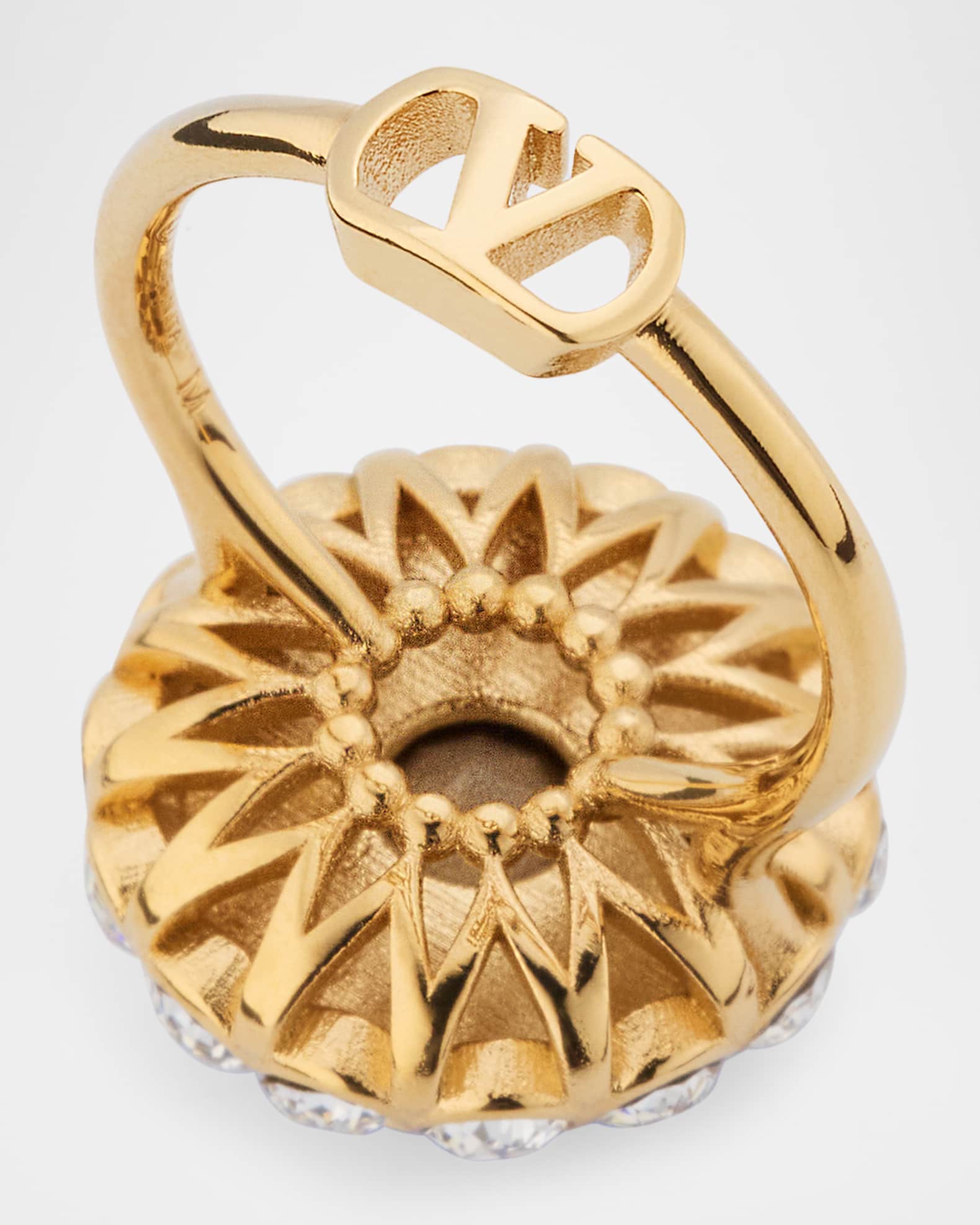 Valentino Garavani VLogo Signature Ring in Metal, Enamel and Crystals ...