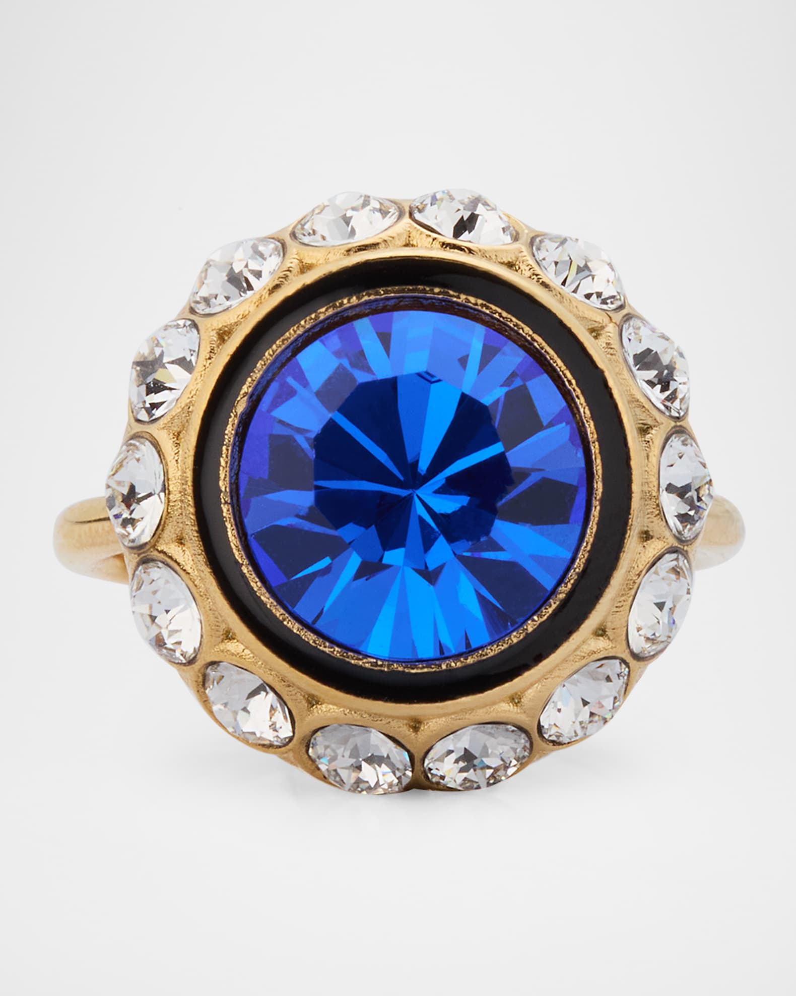 Valentino Garavani VLogo Signature Ring in Metal, Enamel and Crystals ...