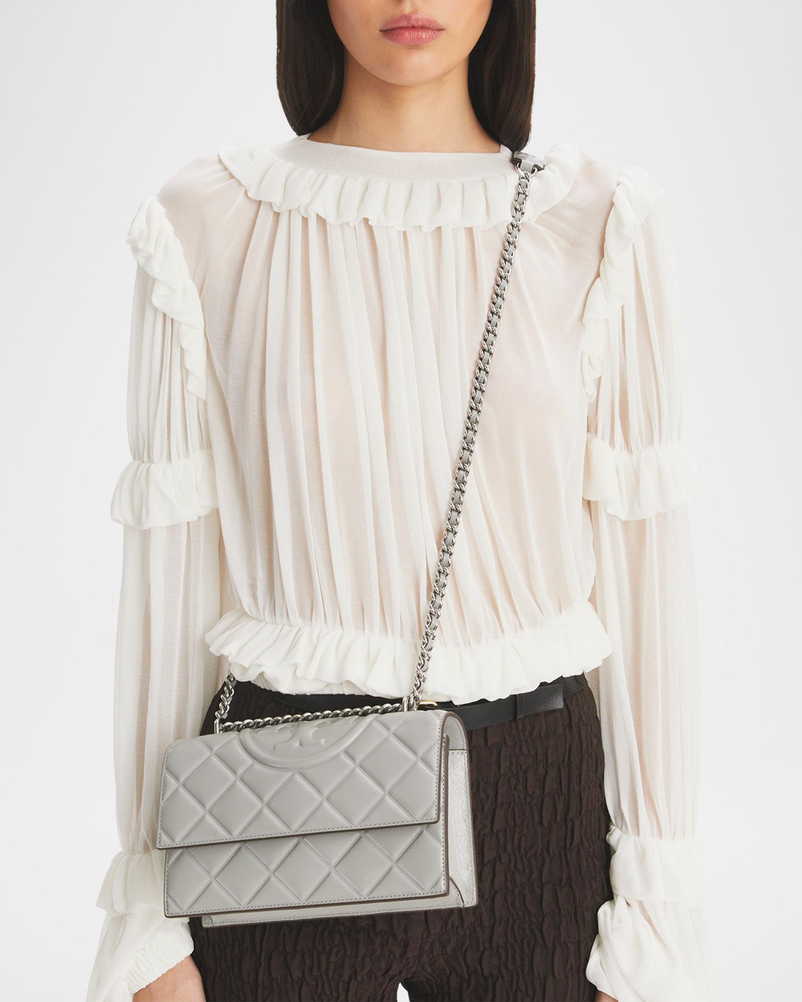 Tory Burch Fleming Small Convertible Leather Shoulder Bag | Neiman Marcus