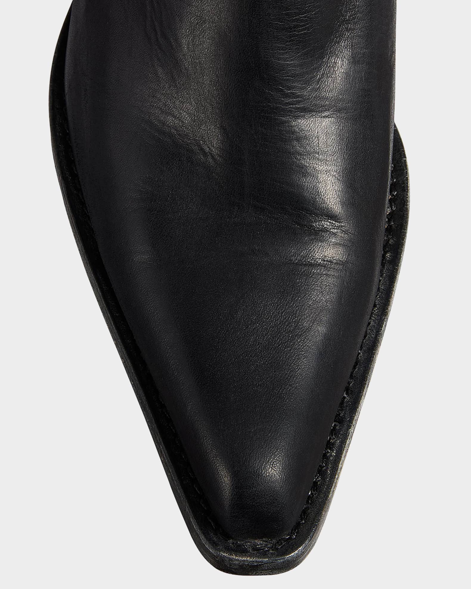 Khaite Clive Calfskin Moto Boots | Neiman Marcus