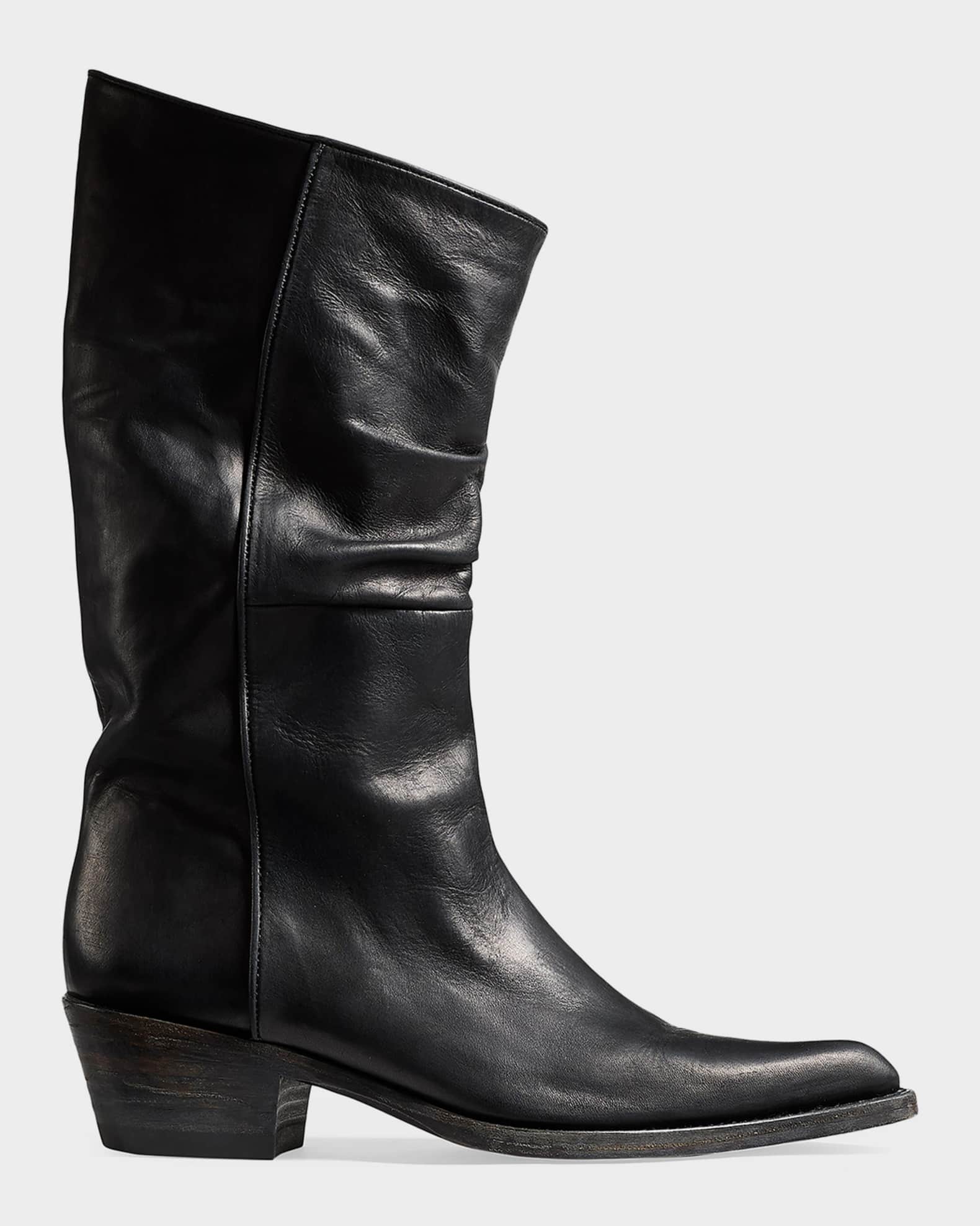 Khaite Clive Calfskin Moto Boots | Neiman Marcus