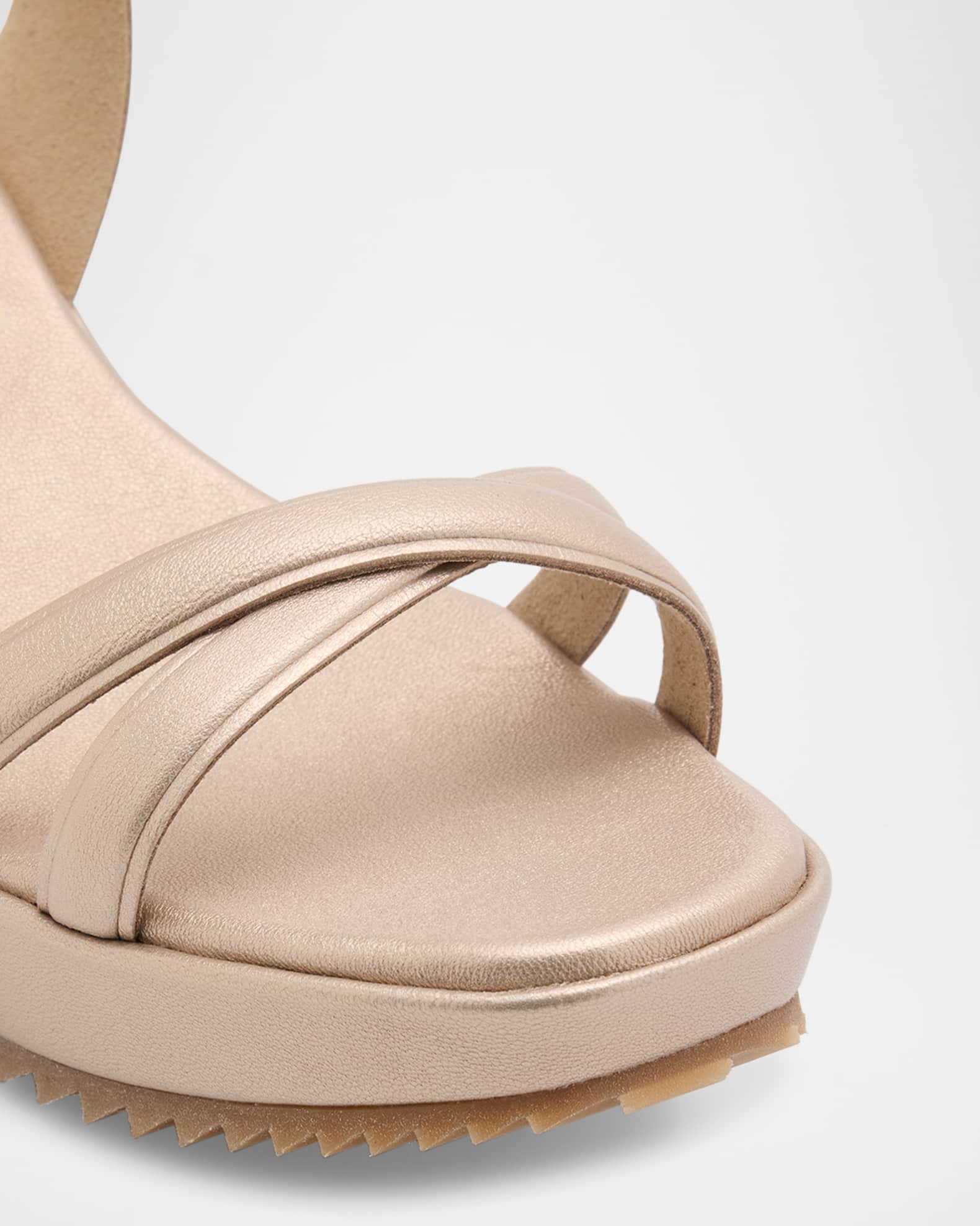 Pedro Garcia Finoa Metallic Leather Low Wedge Sandals | Neiman Marcus
