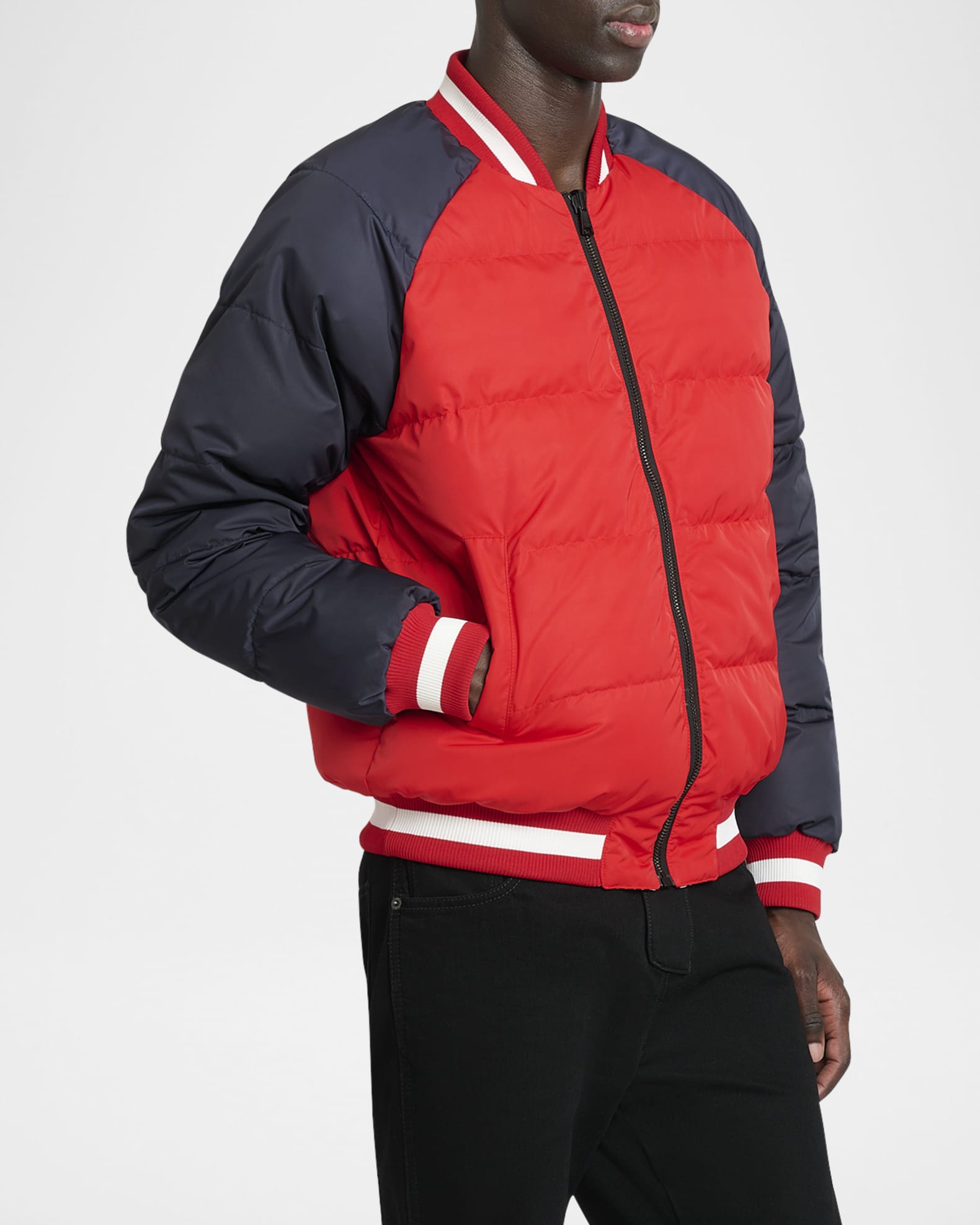 Balmain Men's Bicolor Reversible Down Jacket | Neiman Marcus