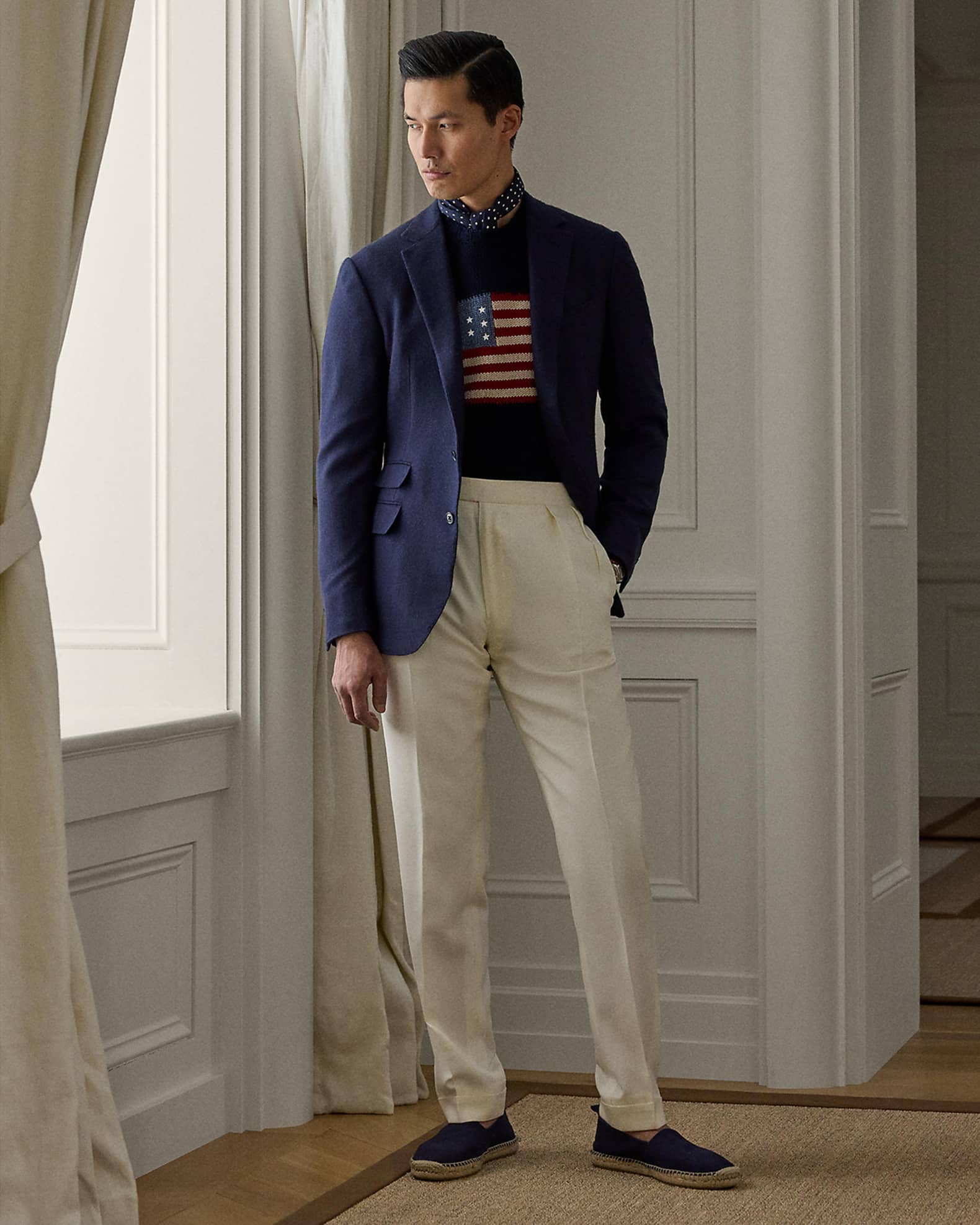 Ralph Lauren Purple Label Men's NM X RL Flag Cashmere Sweater | Neiman ...