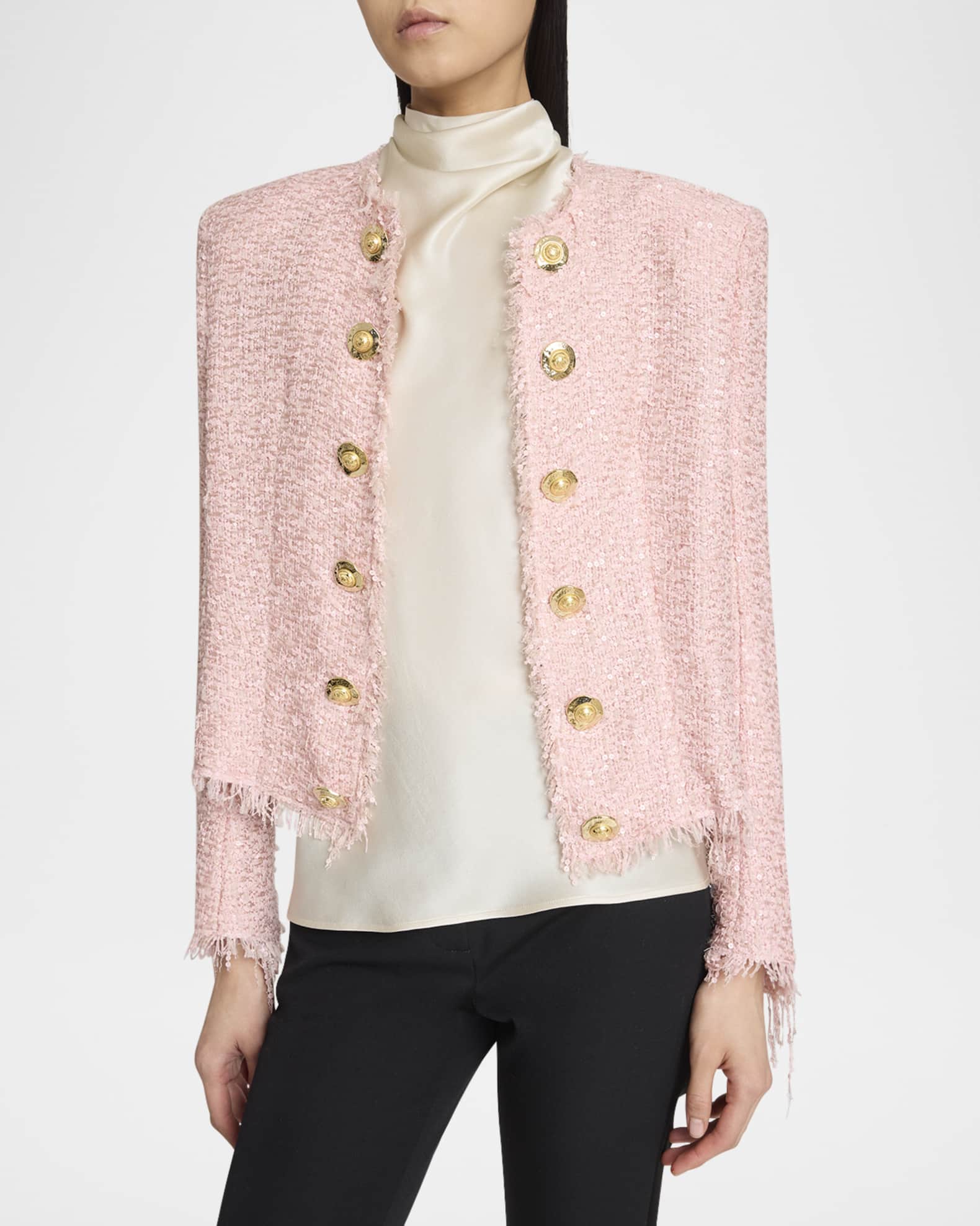 Balmain Spencer Sequined Tweed Jacket | Neiman Marcus