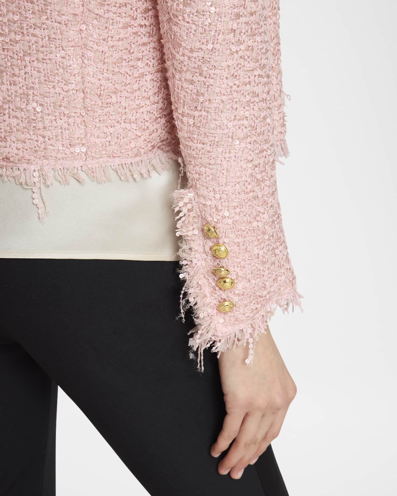 Balmain Spencer Sequined Tweed Jacket | Neiman Marcus