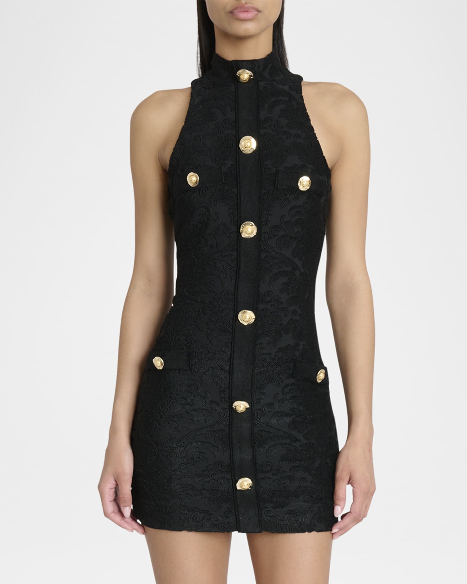 Balmain Baroque Bouclette Bodycon Mini Dress | Neiman Marcus