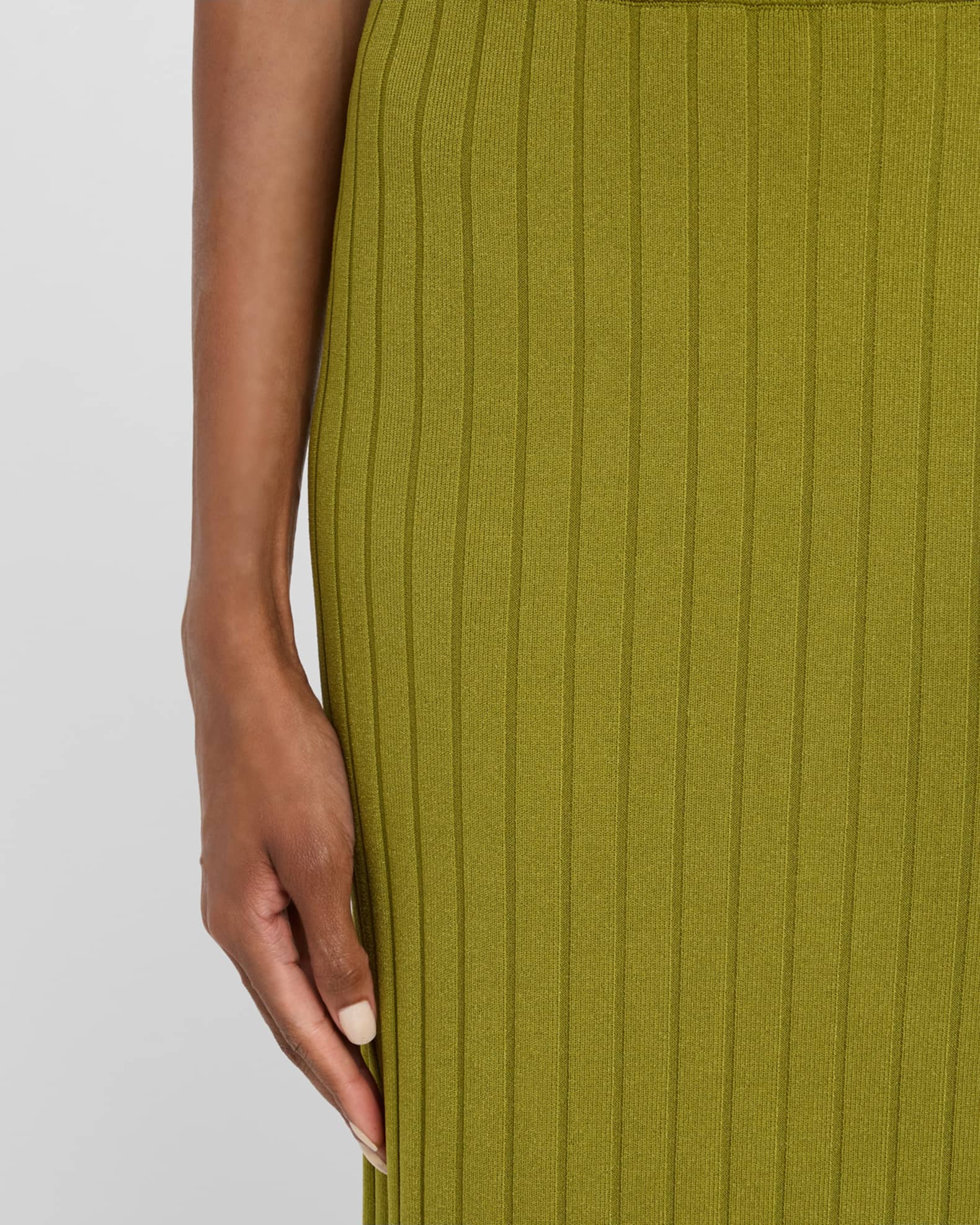 Rosetta Getty Wide Rib Knit Midi Skirt | Neiman Marcus