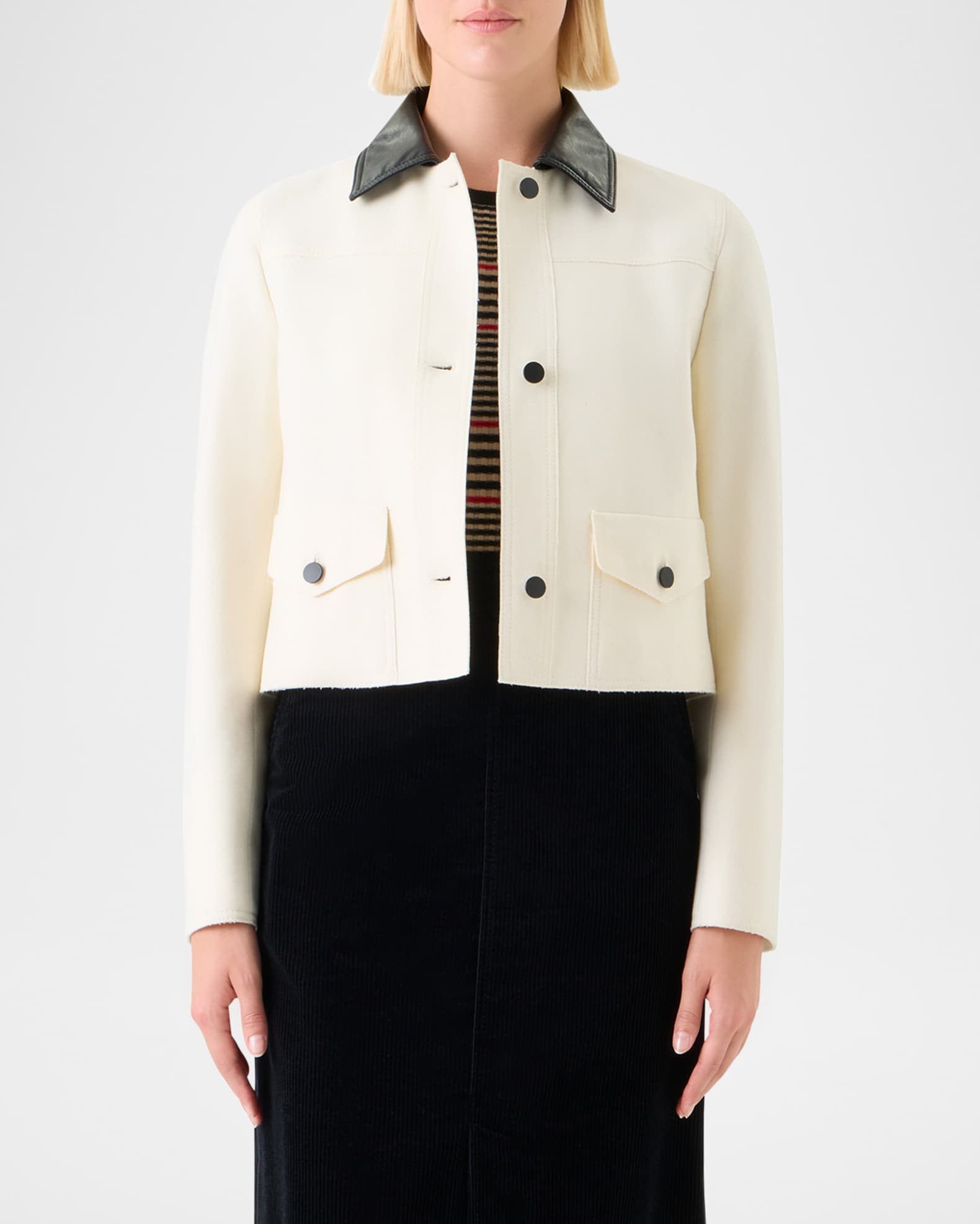 Akris punto Felted Wool-Blend Short Jacket | Neiman Marcus