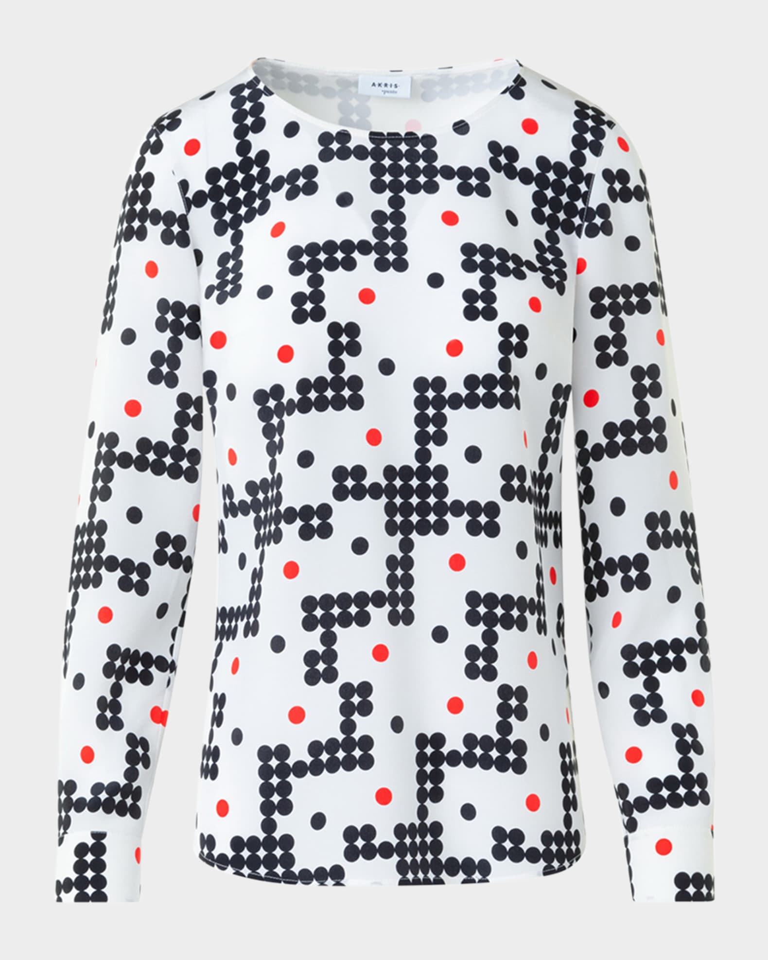 Akris punto Alice Dot Grid Crepe De Chine Blouse | Neiman Marcus