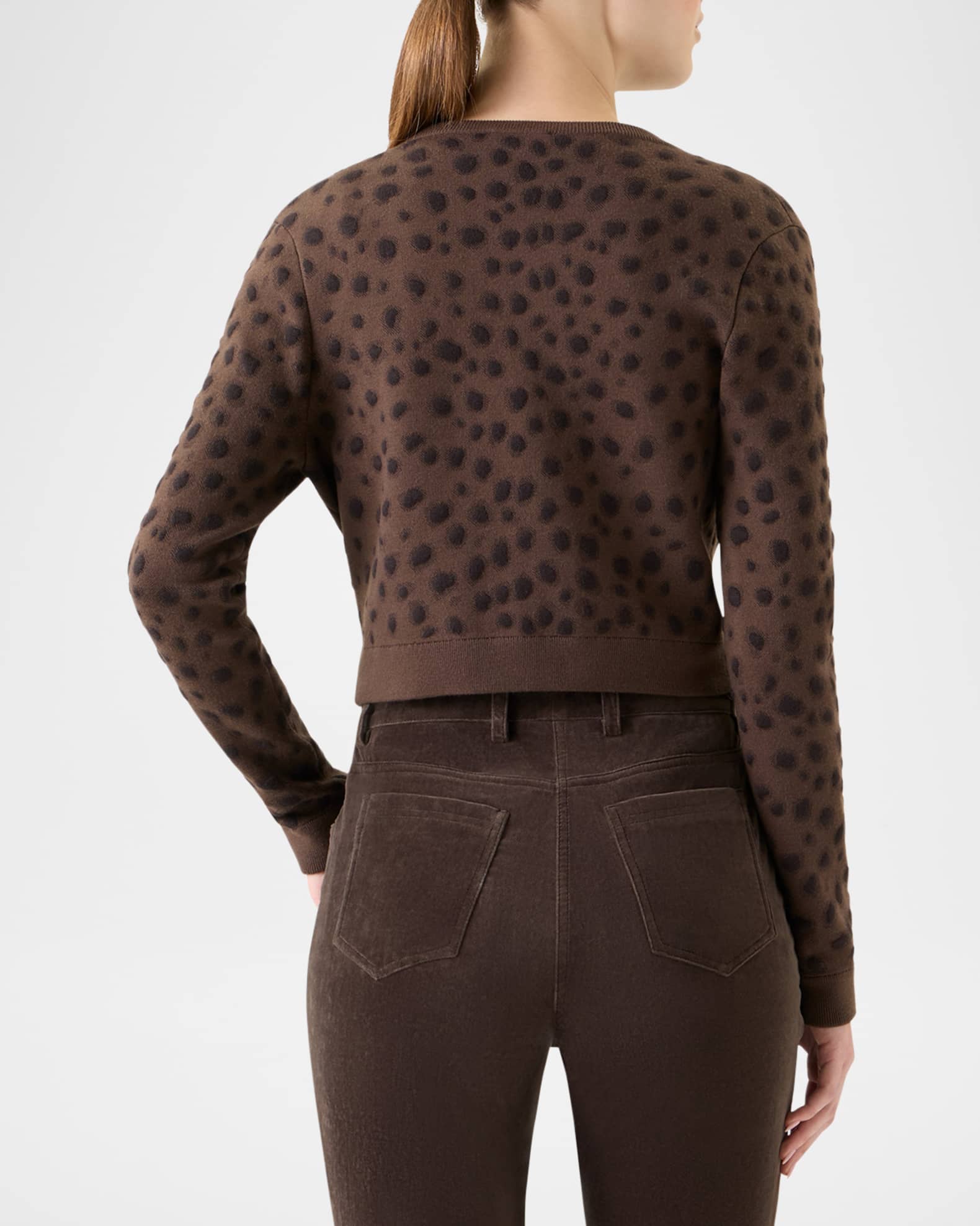 Akris punto Leopard Jacquard Knit Cardigan | Neiman Marcus