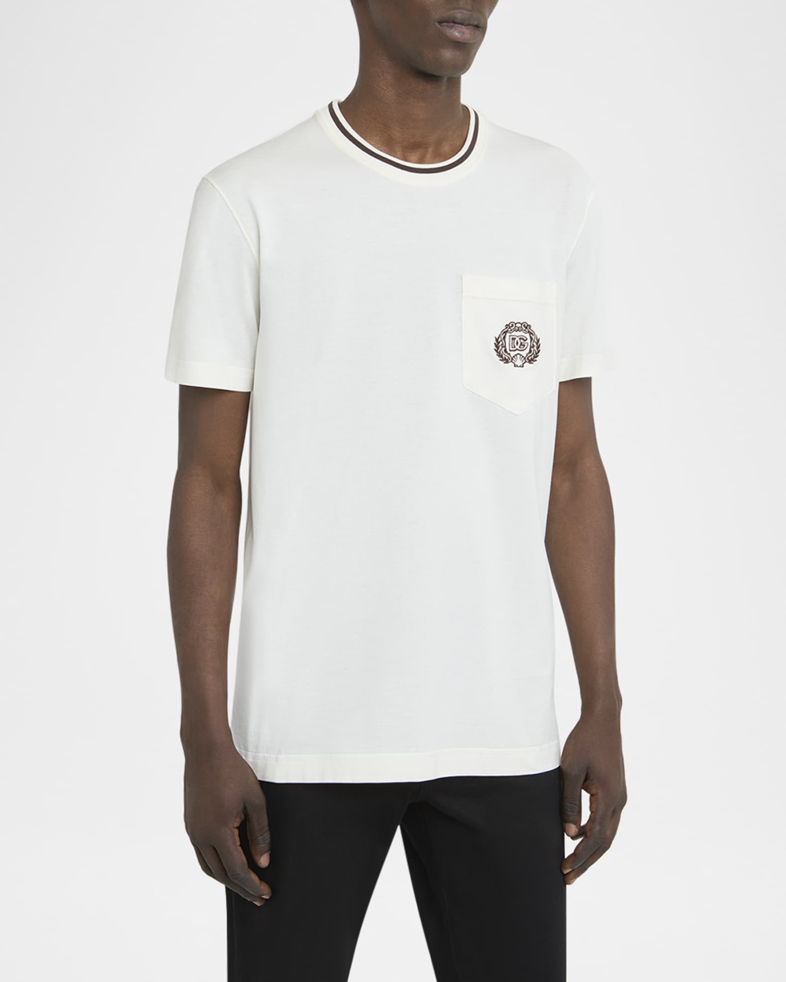 Dolce&Gabbana Men's DG Emblem Pocket T-Shirt | Neiman Marcus