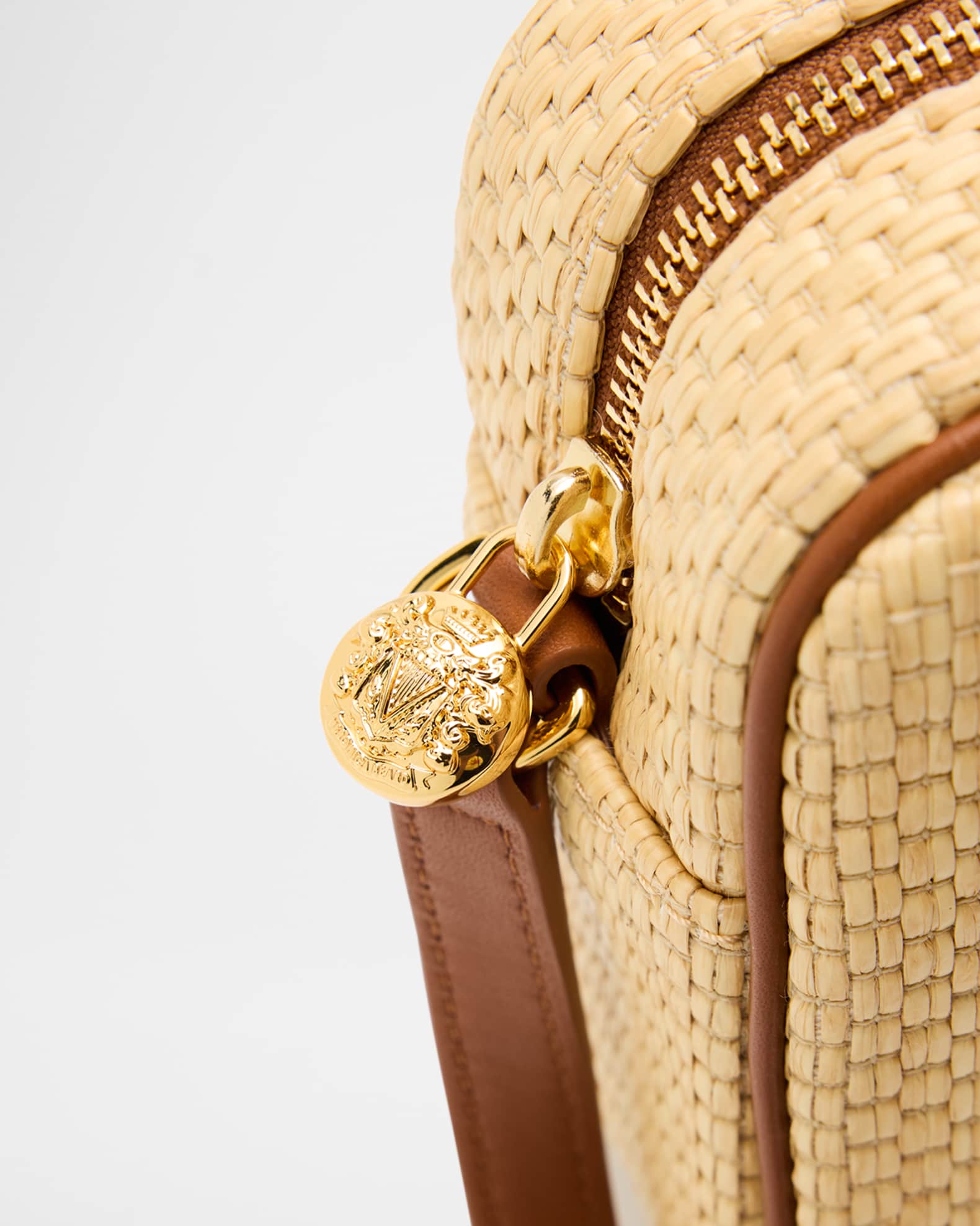 Veronica Beard Click Raffia Camera Crossbody Bag | Neiman Marcus