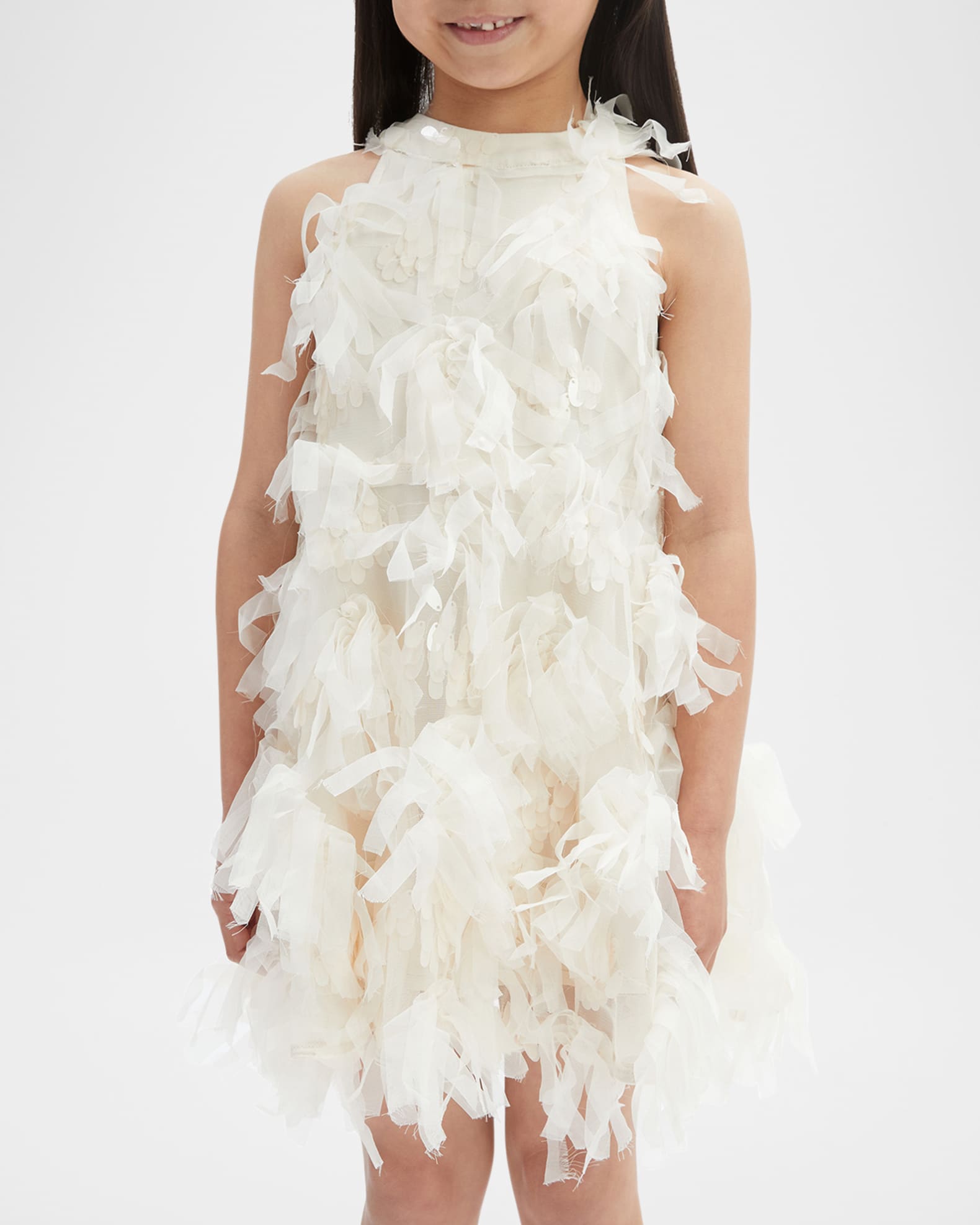 Bardot Junior Girl's Elle Mini Organza Fringe Halter Dress, Size 4-10 ...