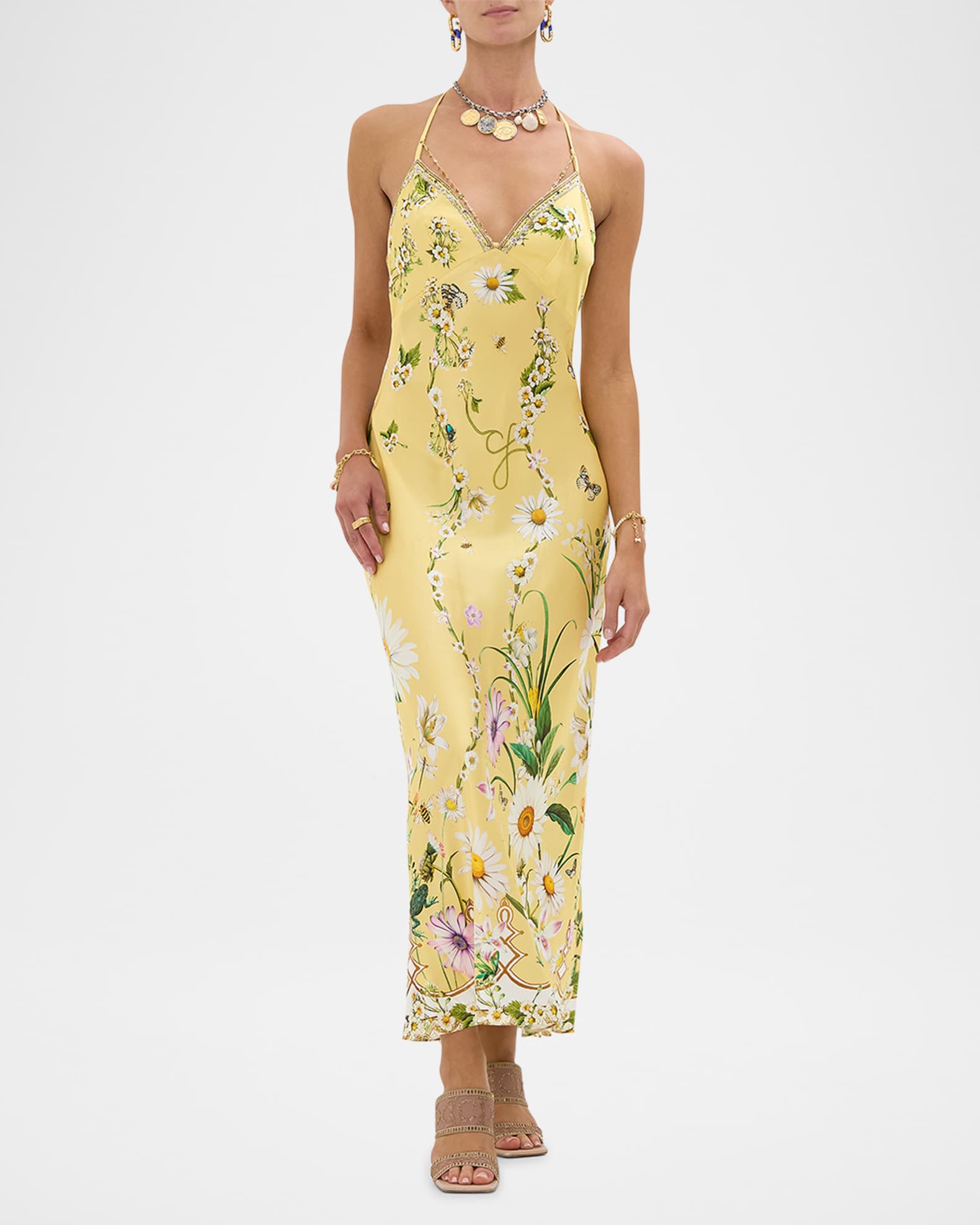 Camilla Daisy Chains Chain Detail Slip Dress | Neiman Marcus