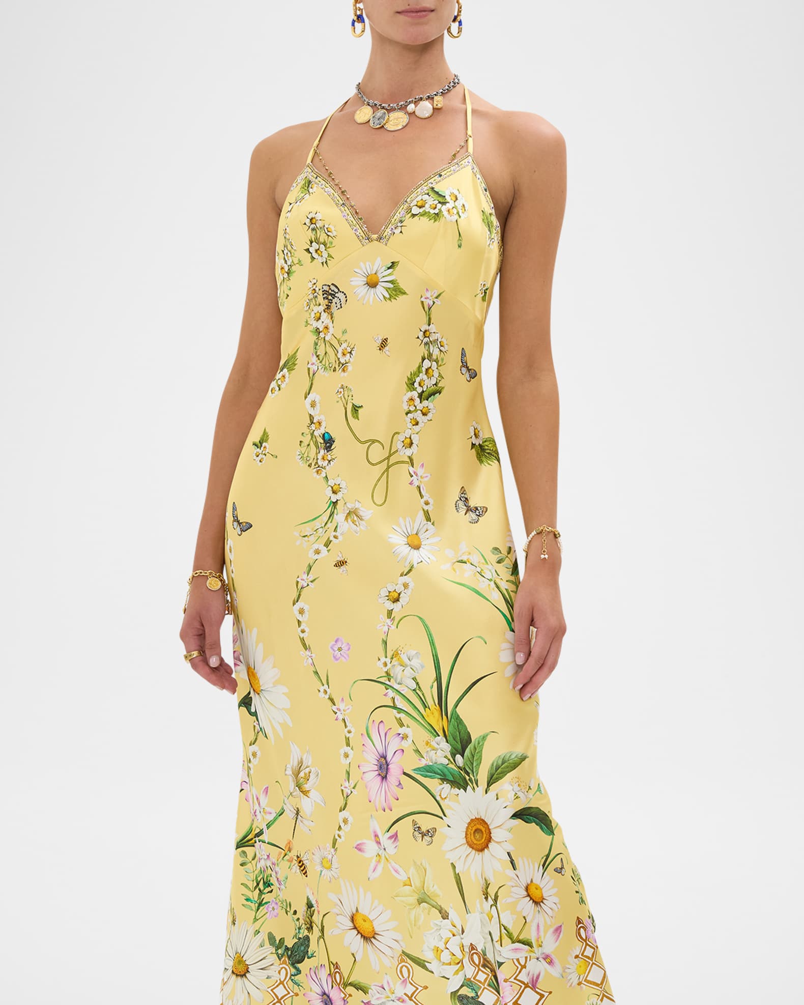 Camilla Daisy Chains Chain Detail Slip Dress | Neiman Marcus