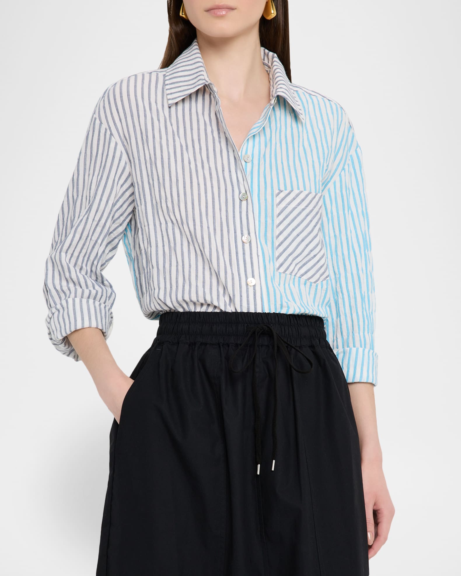 Finley Hilary Striped Button-Down Shirt | Neiman Marcus