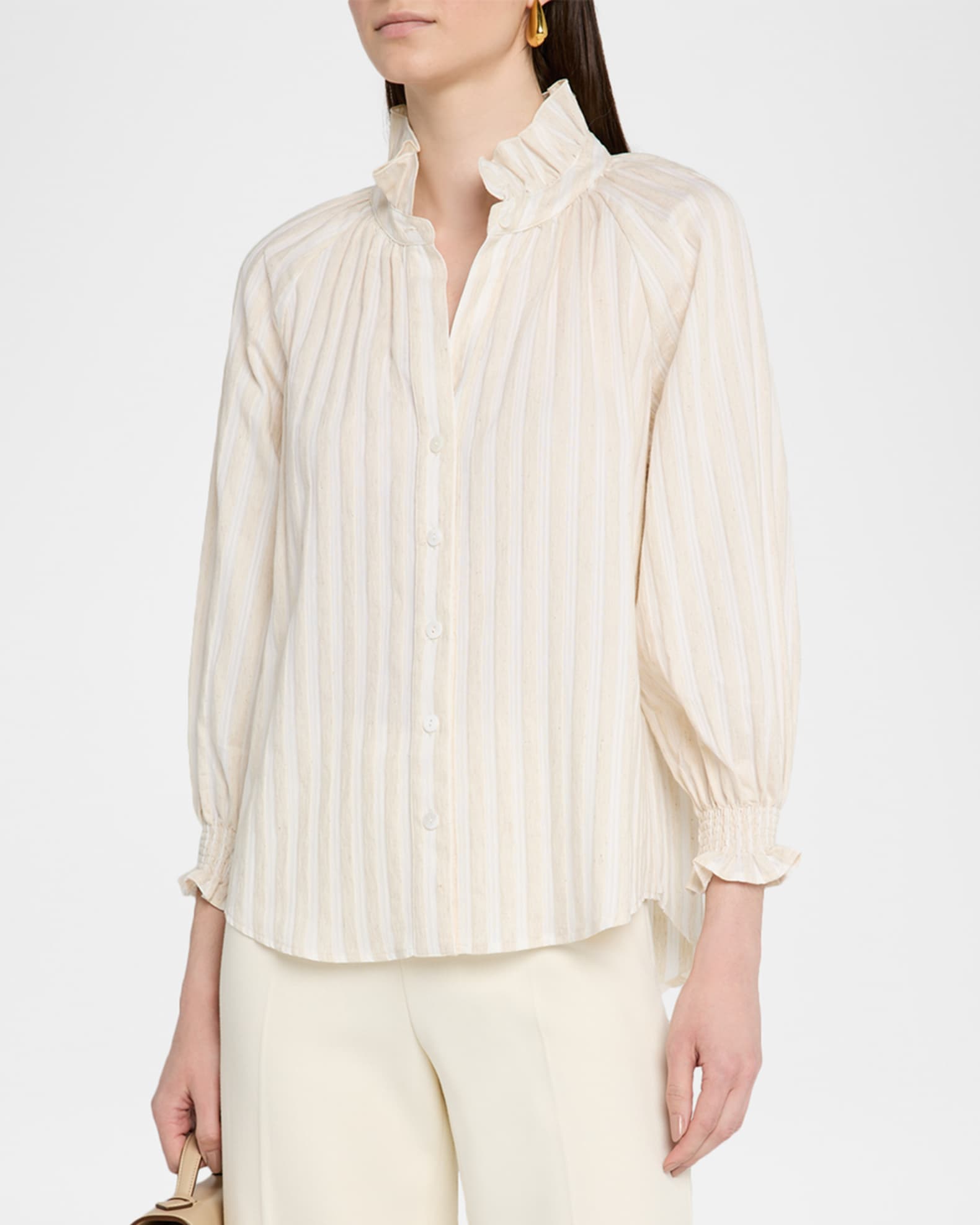 Finley Fiona Striped Button-Down Shirt | Neiman Marcus