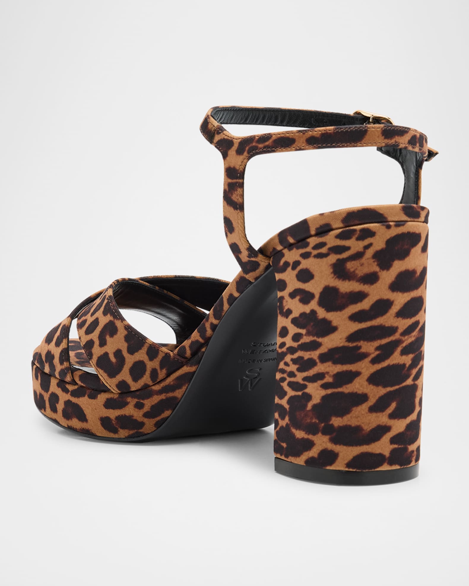 Stuart Weitzman Dayna Leopard-Print Crisscross Platform Sandals ...