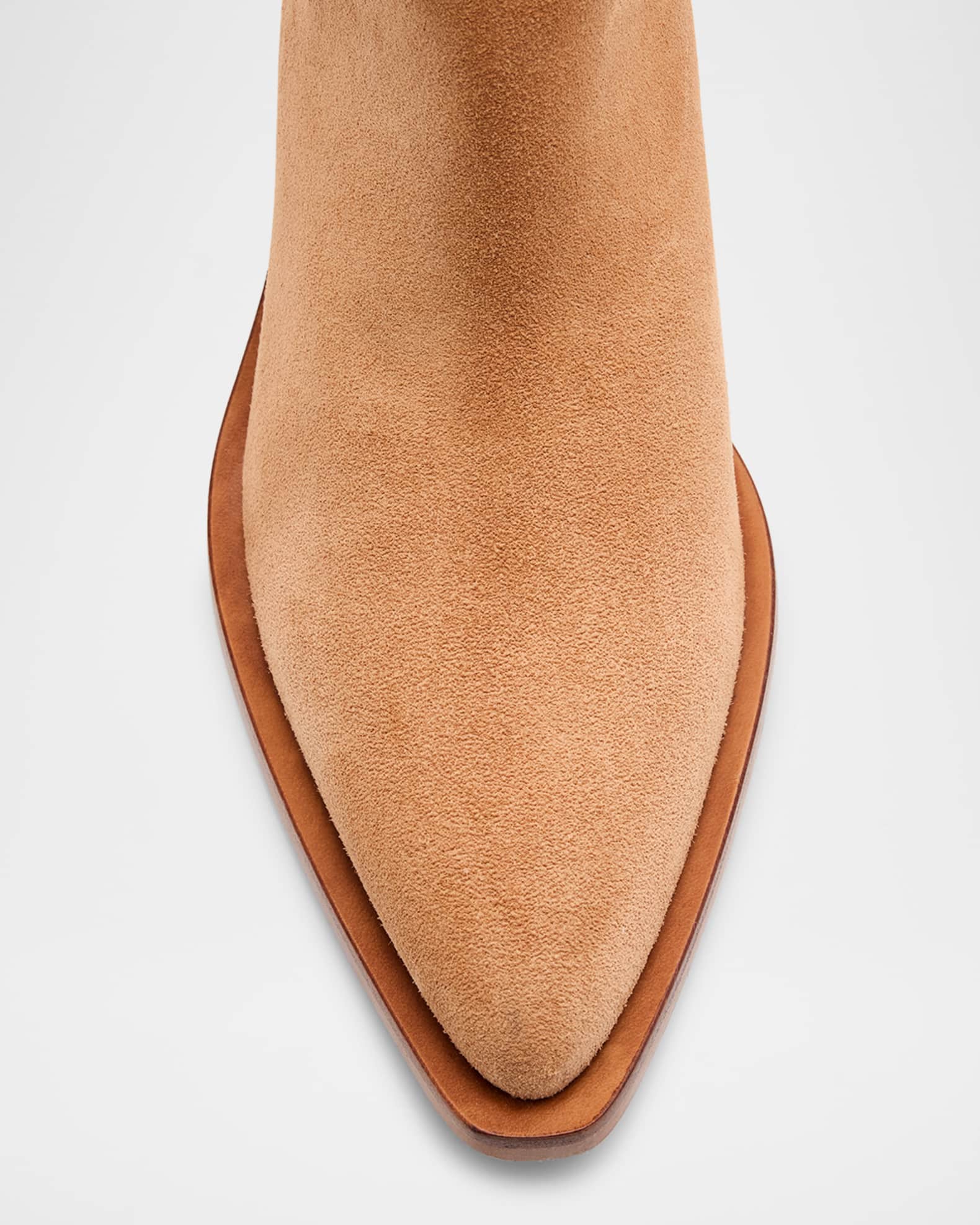 Stuart Weitzman Maven Suede Buckle Western Booties | Neiman Marcus